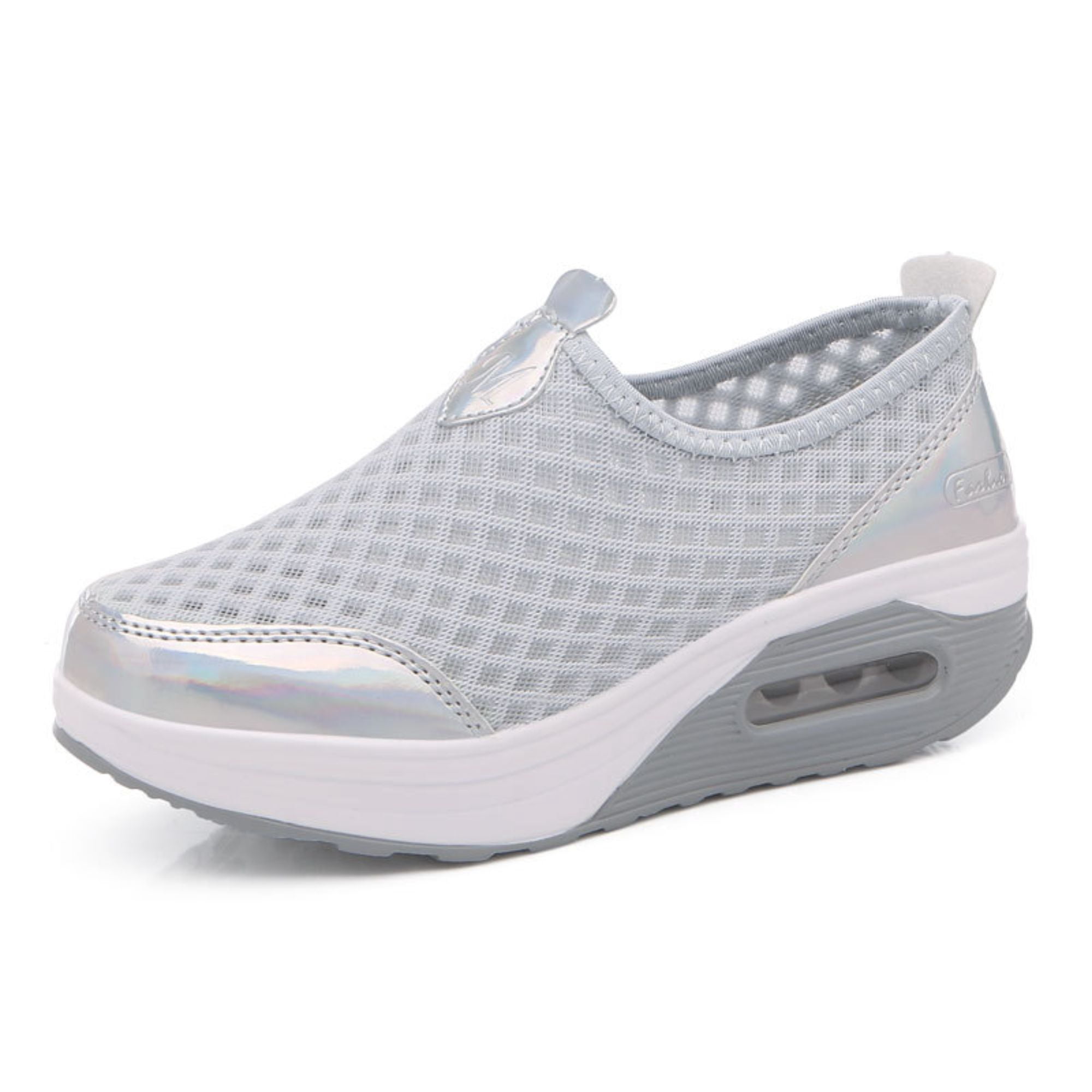 CHICVOMEY Womens Slip-On Mesh Platform Shoes Hollow Network Orthopedic ...