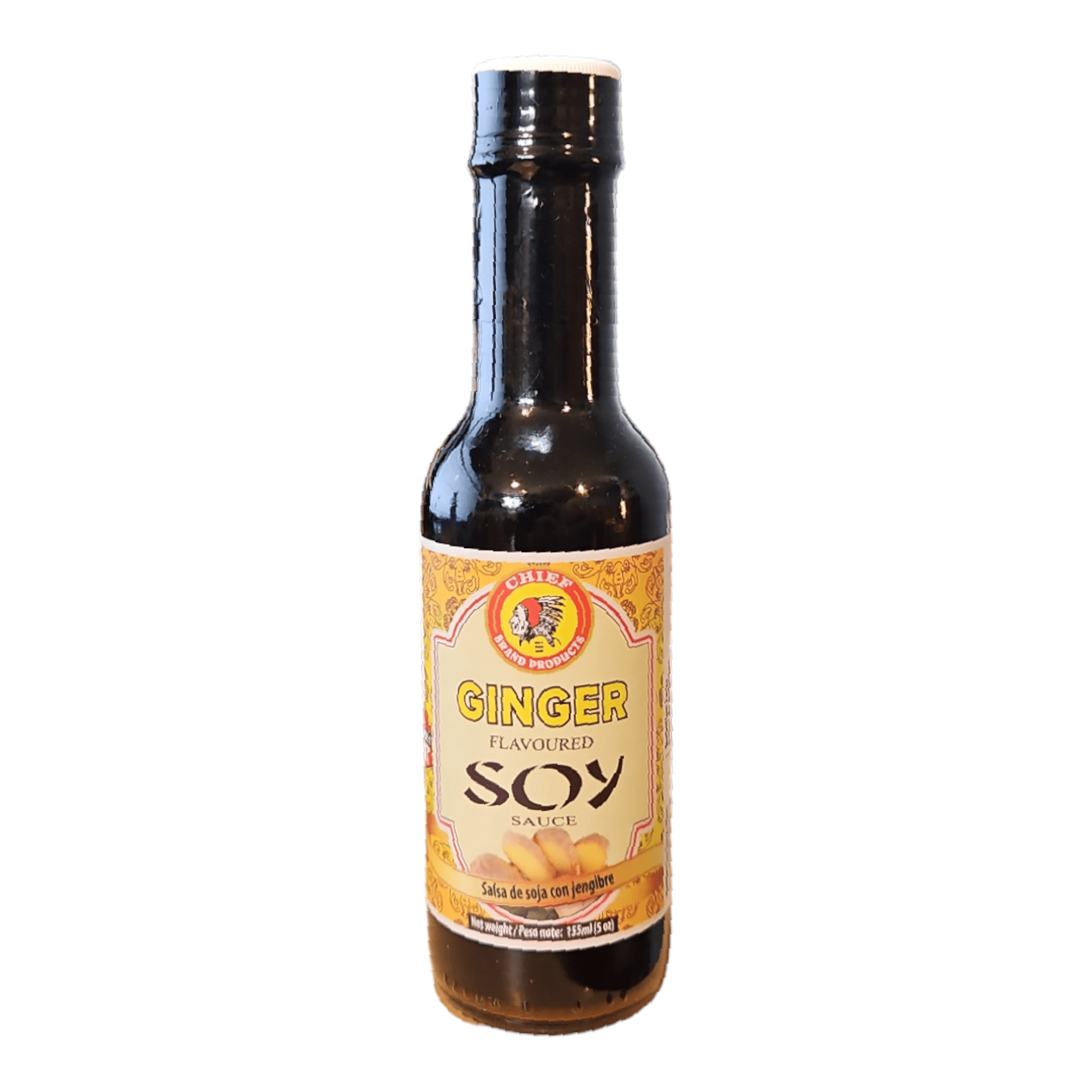 CHIEF GINGER FLAVORED SOY SAUCE 5 OZ - SALSA DE SOJA CON JENJIBRE 5 OZ ...