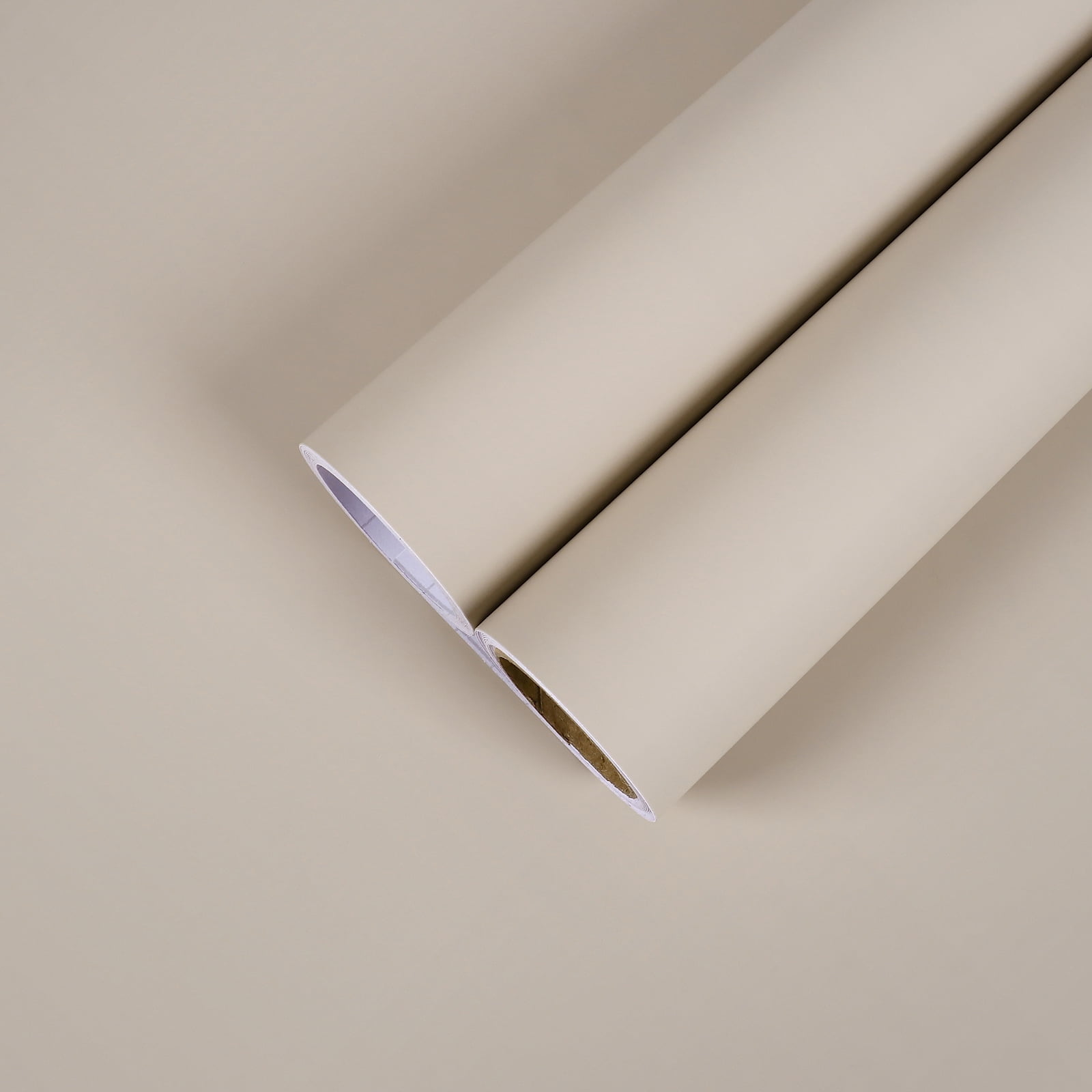 CHIHUT 12"x100" Solid Beige Peel and Stick Wallpaper Thicken Beige ...