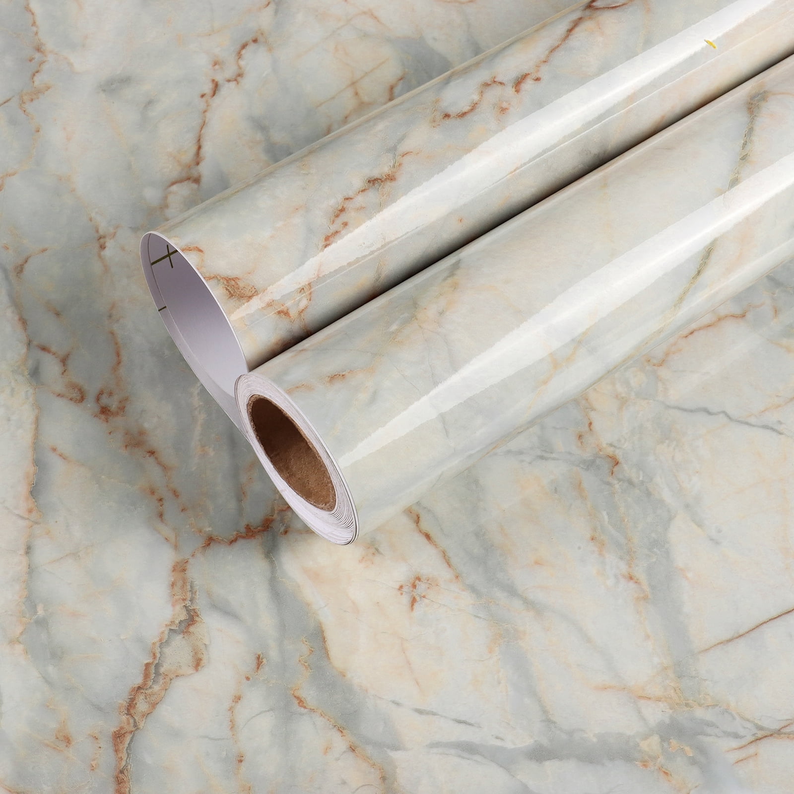 CHIHUT 17.7"×236" Glossy Marble Contact Paper for Countertops ...