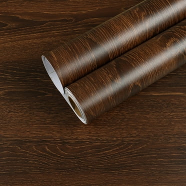 CHIHUT 17.7''x100'' Dark Grey Wood Wallpaper Self Adhesive Peel and Stick Wallpaper Removable ...