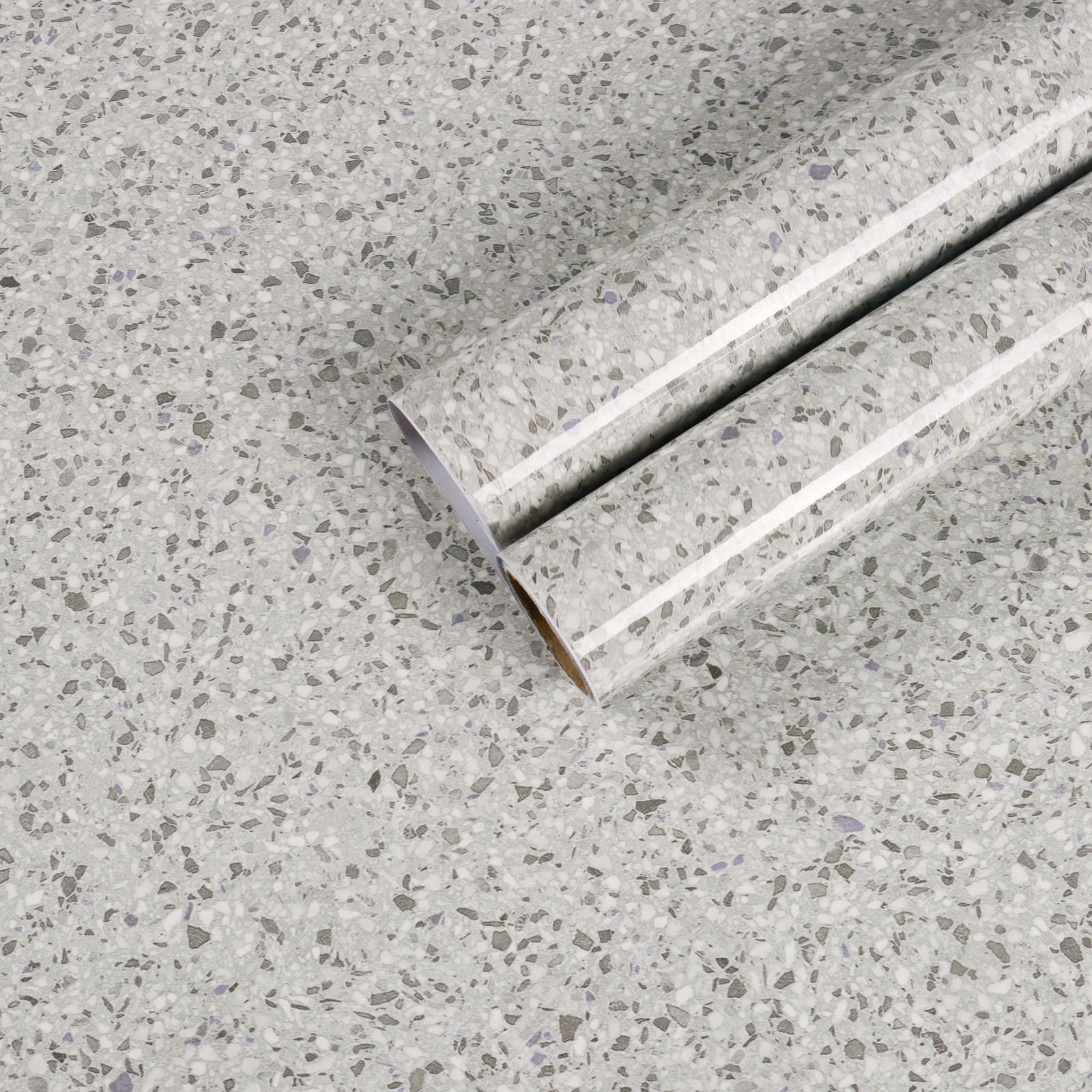 CHIHUT 17.7"x236" Grey Granite Countertops Contact Paper Waterproof ...
