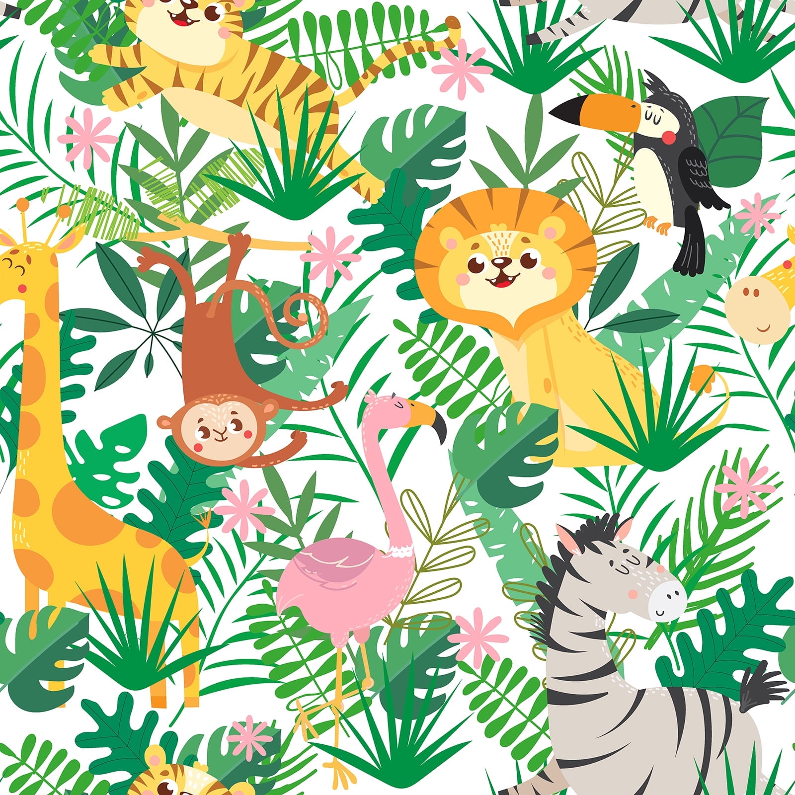 CHIHUT Cute Wild Animal Peel and Stick Wallpaper for Kitchen Waterproof 17.7"x100" Self Adhesive ...