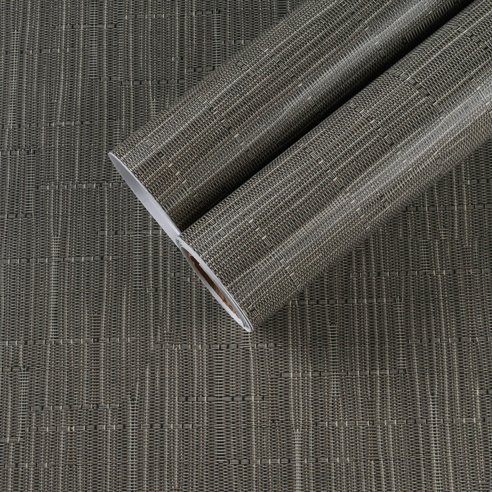 CHIHUT Dark Brown Grasscloth Peel and Stick Wallpaper Textured ...