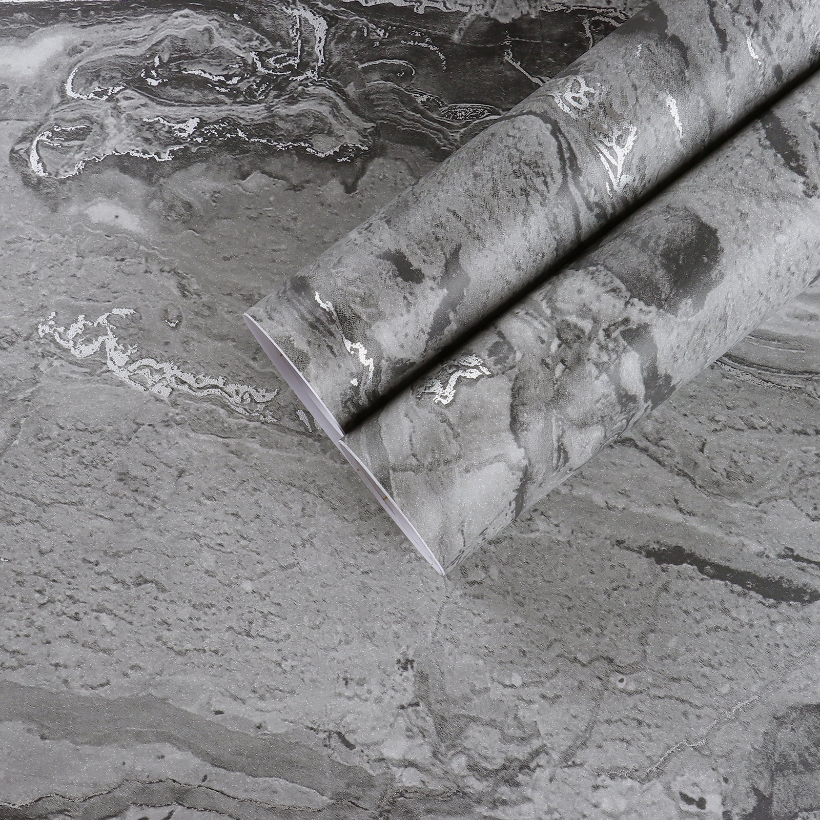 CHIHUT Dark Grey Marble Peel and Stick Countertop Contact Paper for Cabinets Self Adhesive ...