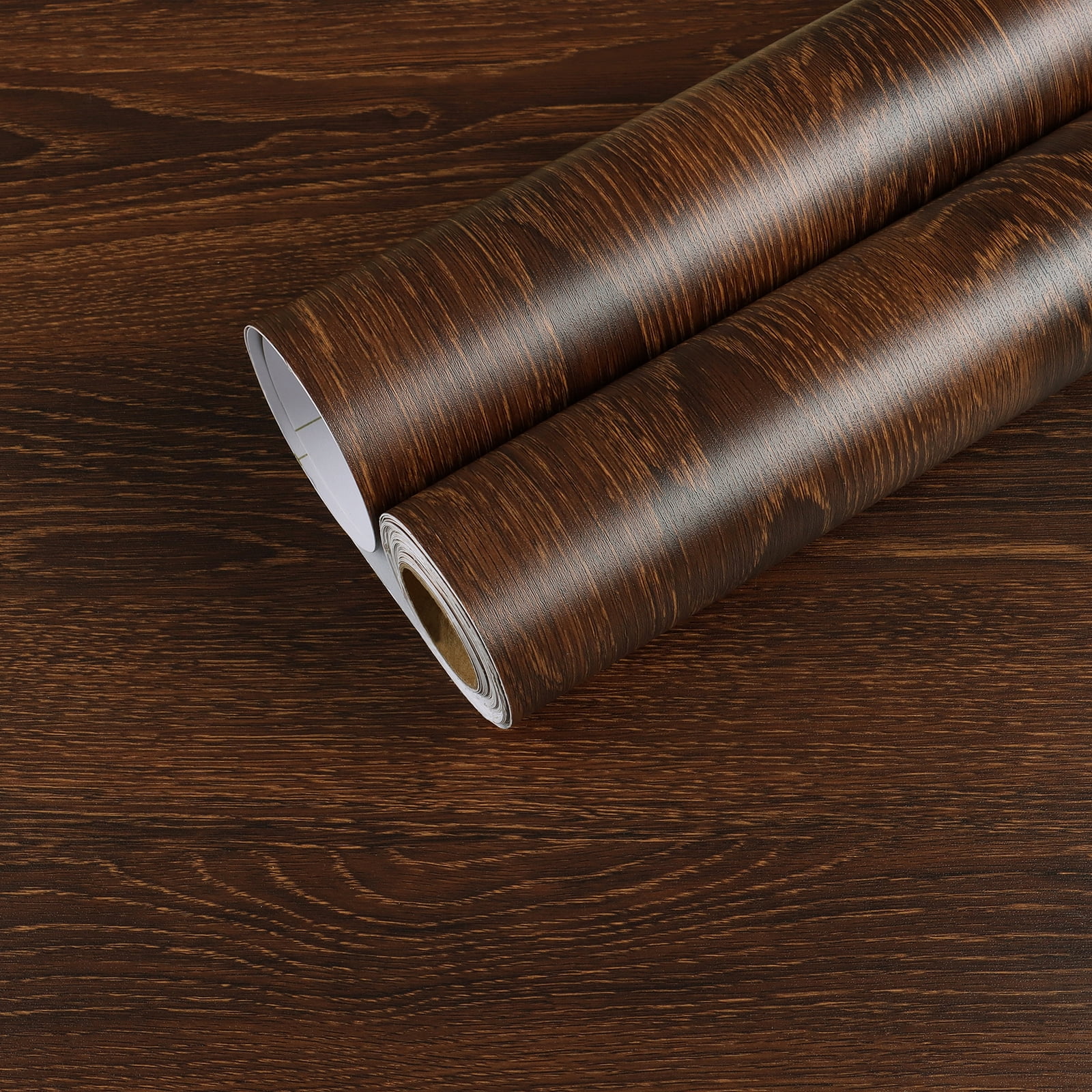 CHIHUT Dark Wood Grain Contact Paper 17.7"x100" Matte Brown Wood ...