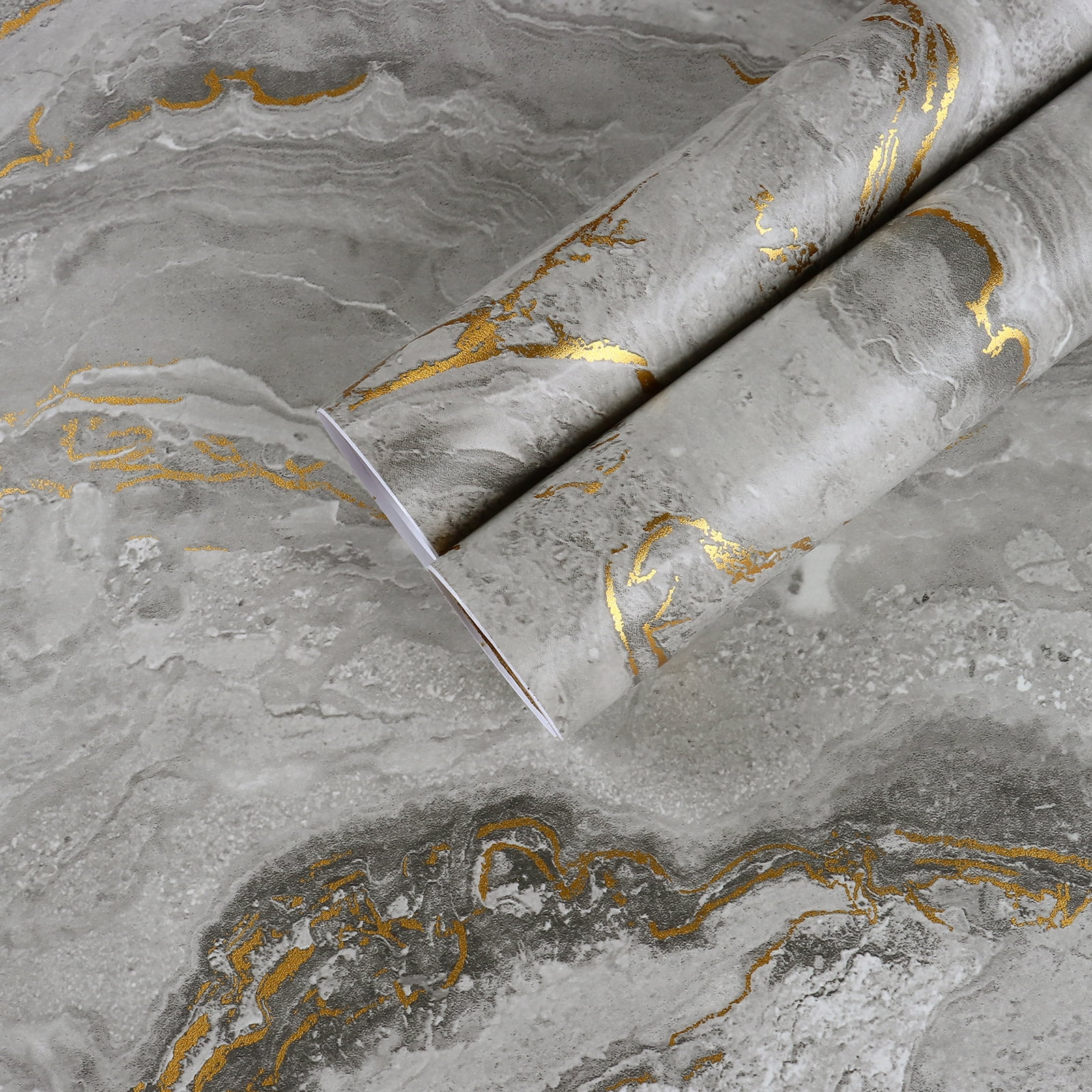 CHIHUT Gold Grey Marble Counter Top Contact Paper Peel and Stick ...