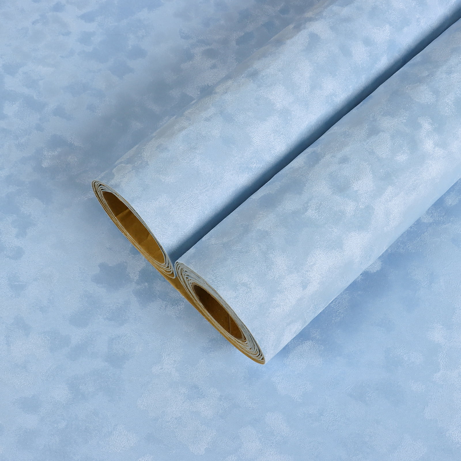 CHIHUT Light Blue Velvet Wallpaper Peel and Stick Soft Velvet Shelf ...