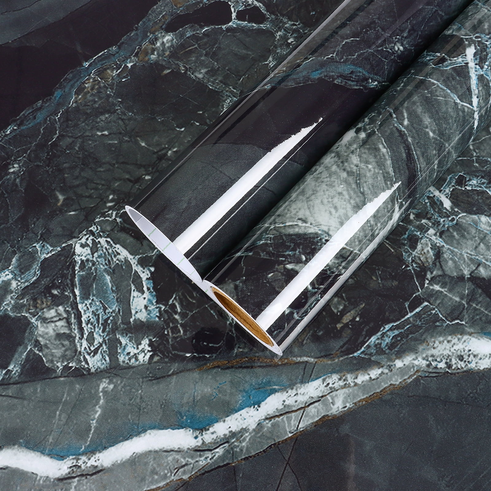 CHIHUT Marble Contact Paper for Countertops Waterproof Glossy Emerald ...