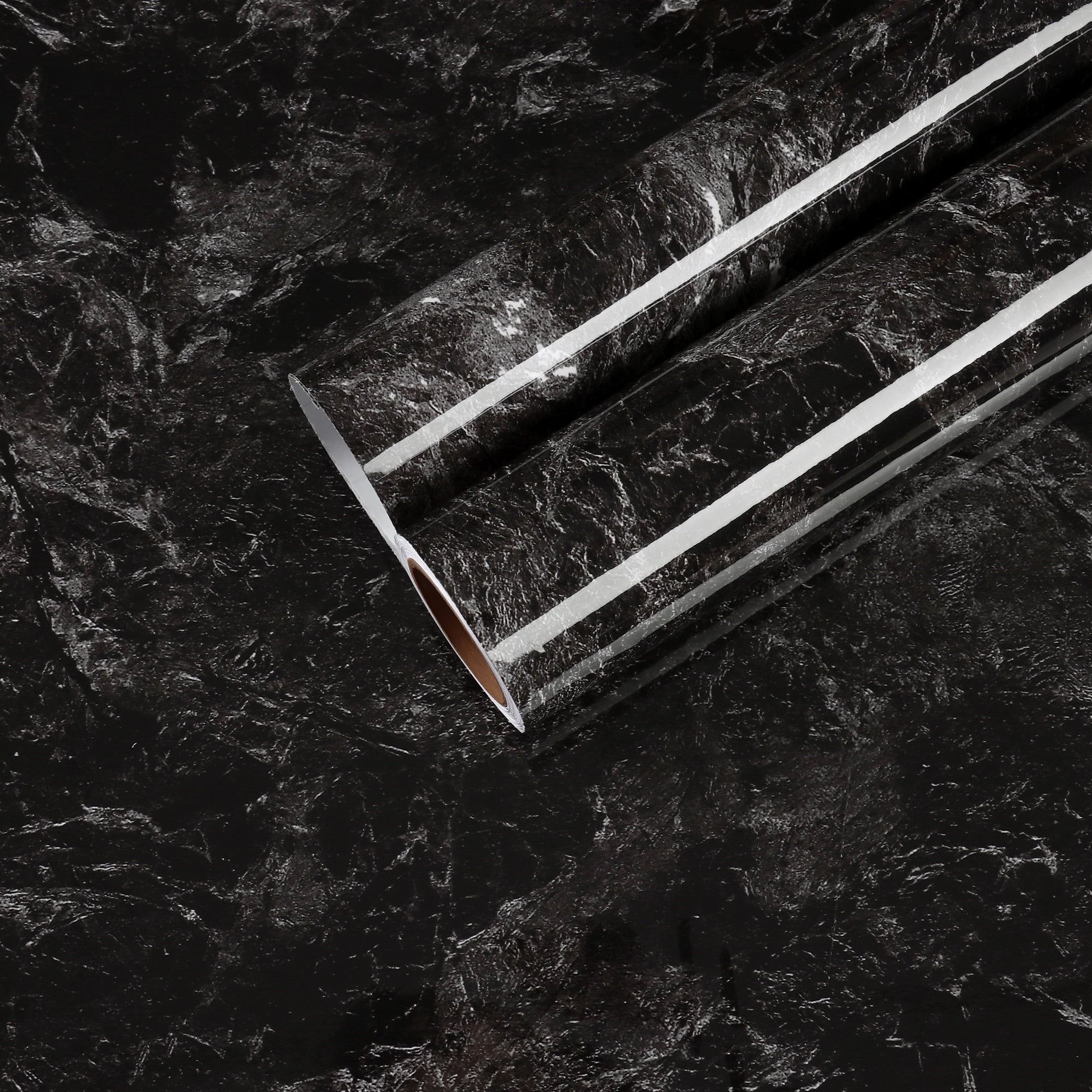 CHIHUT Marble Countertop Peel and Stick Waterproof Light Black Marble ...