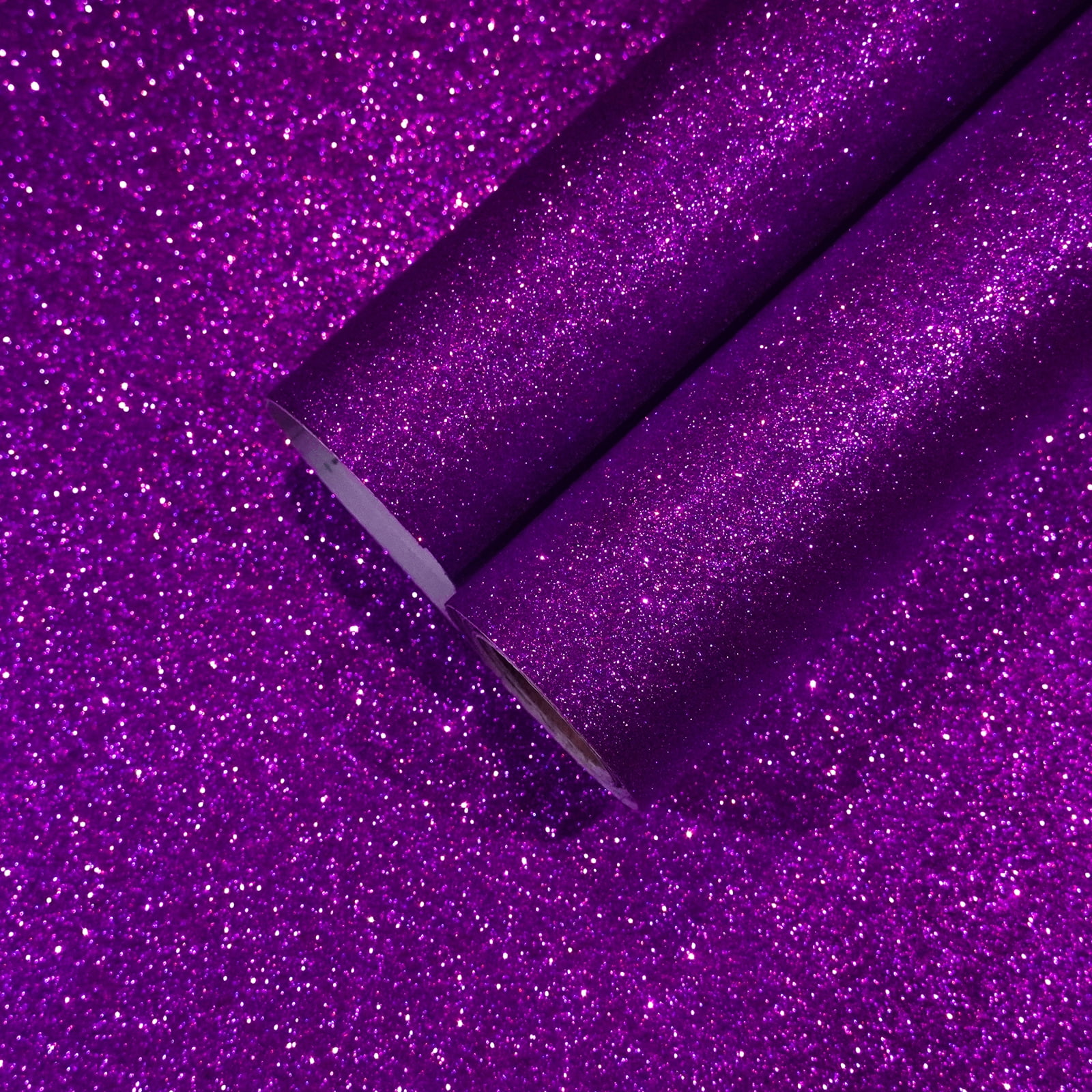 CHIHUT Purple Peel and Stick Wallpaper Sparkle Dark Purple Glitter ...