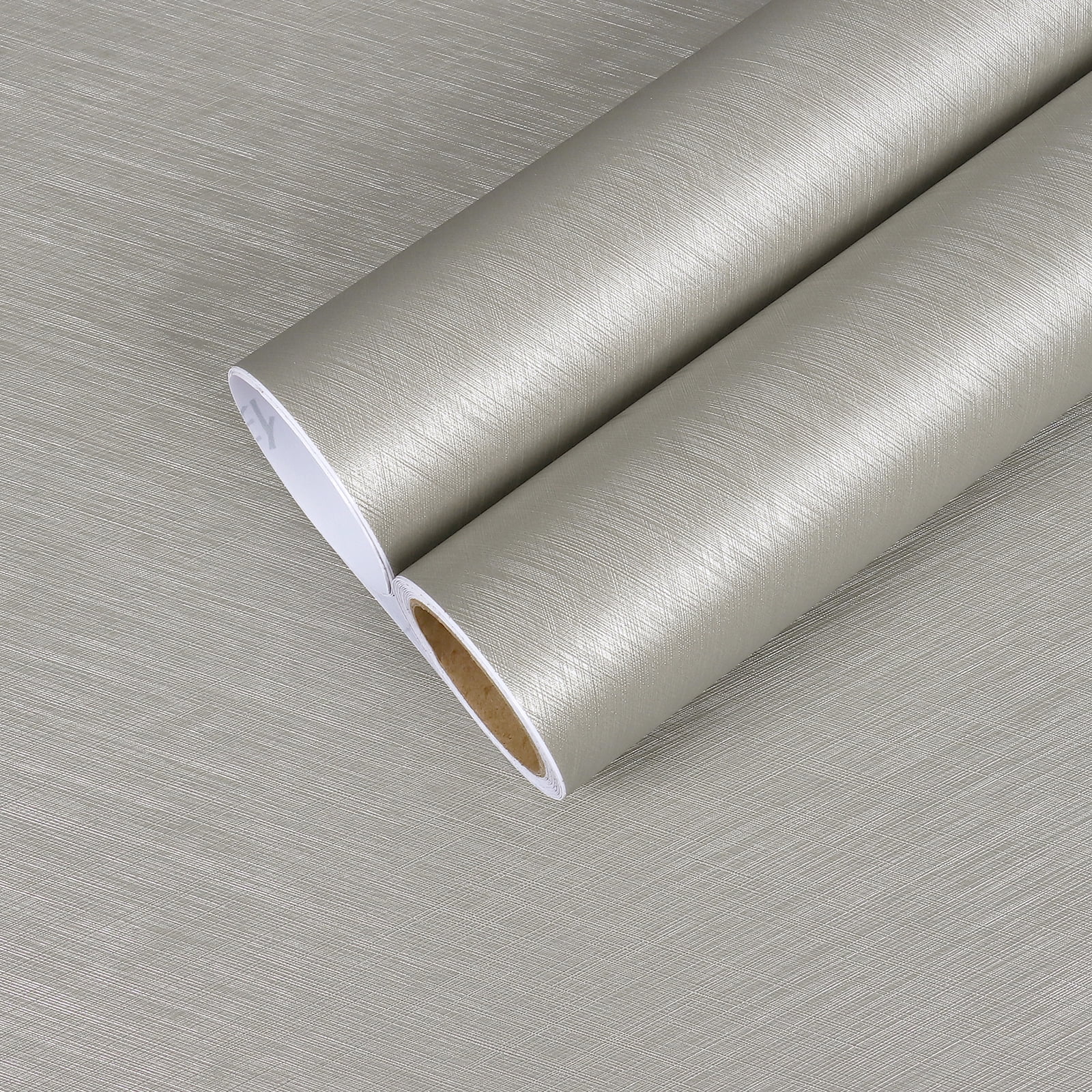 CHIHUT Silver Grasscloth Peel and Stick Wallpaper Textured Removable ...