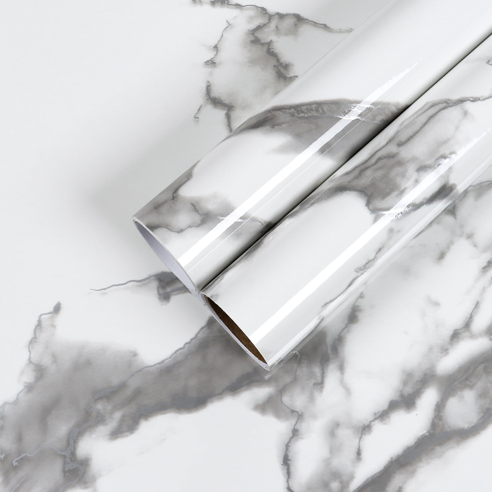 CHIHUT White Grey Marble Contact Paper for Countertops Waterproof Peel ...
