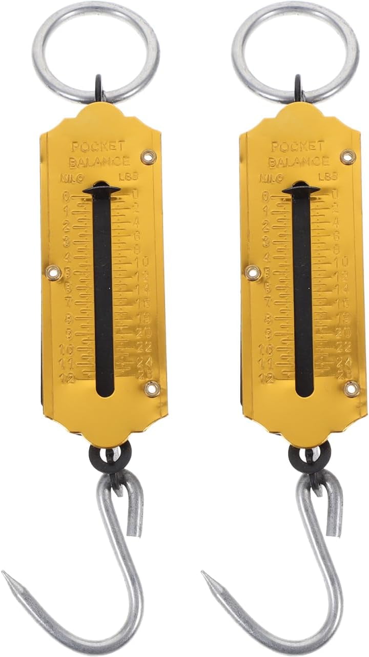 CHIKANSTORE 2PCS Portable Spring Scale Durable Mechanical Fishing ...