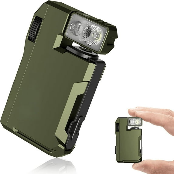 CHIKANSTORE Rechargeable EDC Flashlight, 180° Rotation & Dual Light ...