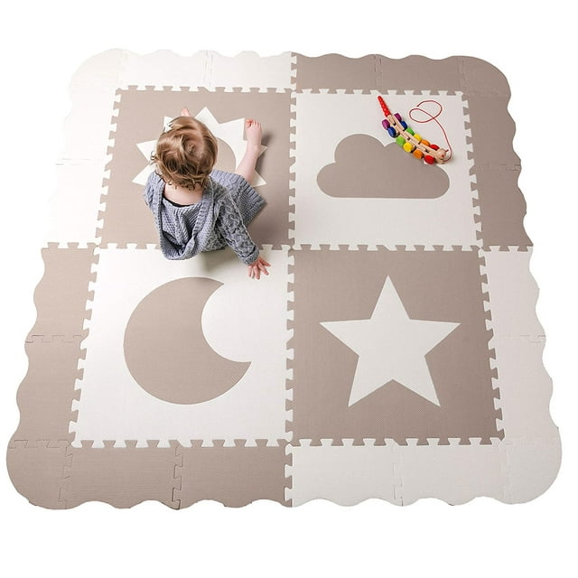 "CHILDLIKE BEHAVIOR Beige Foam Floor Playmat for Toddlers & Kids - 61 ...
