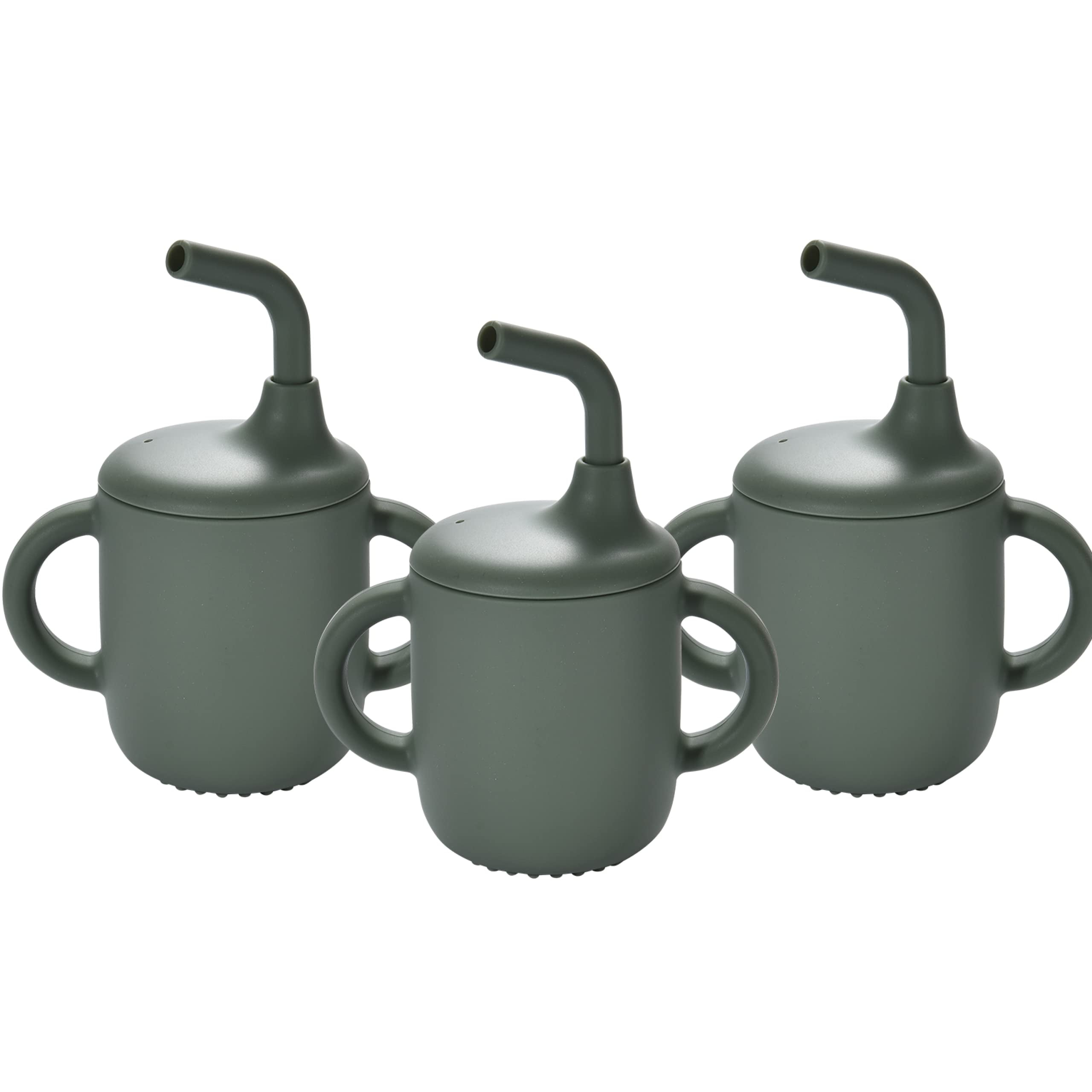 CHILDLIKE BEHAVIOR Mini Mushie Sippy Cups - Set of 3 Silicone Cups for ...