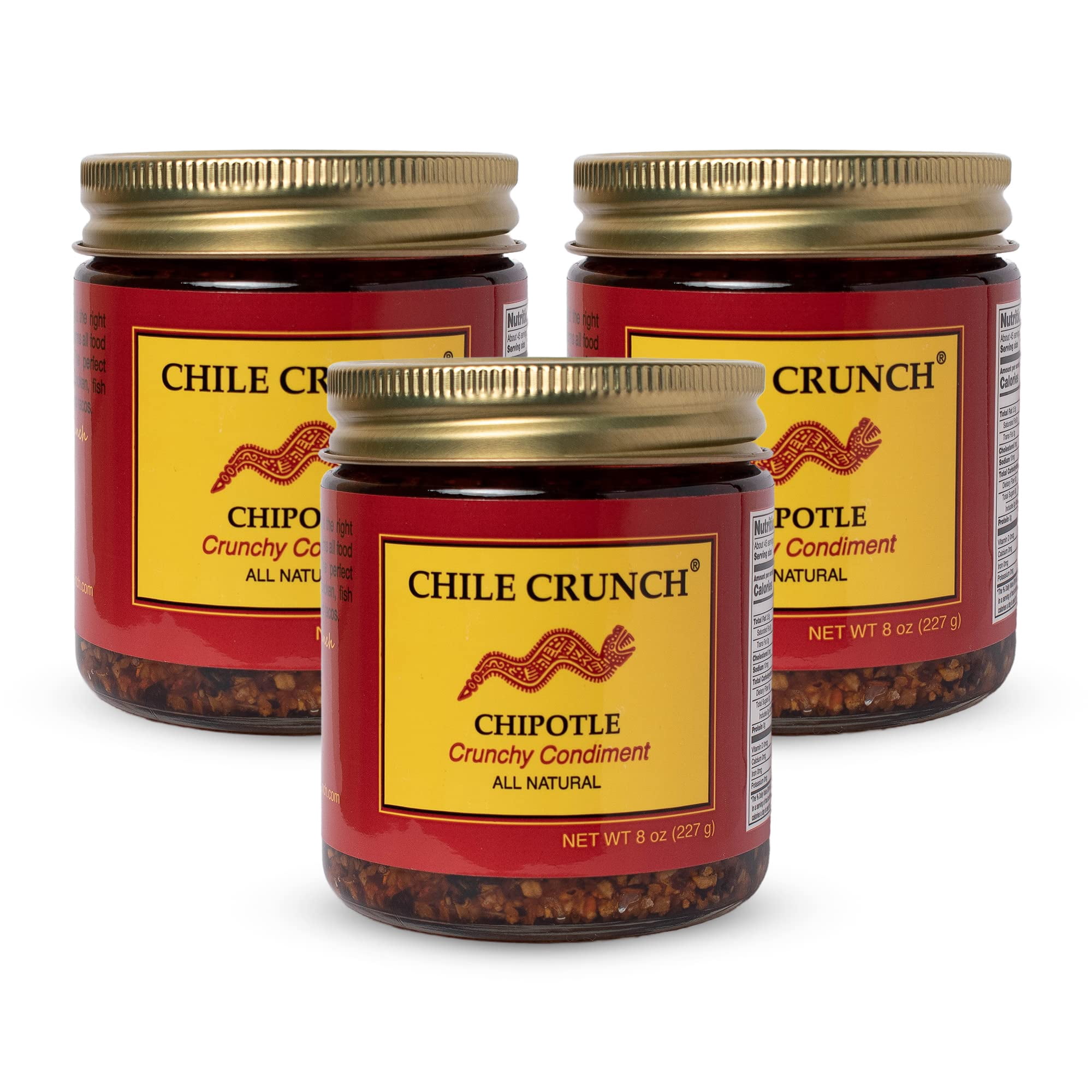 CHILE CRUNCH, A Crunchy All Natural Spicy Condiment, CHIPOTLE 3 Pack ...