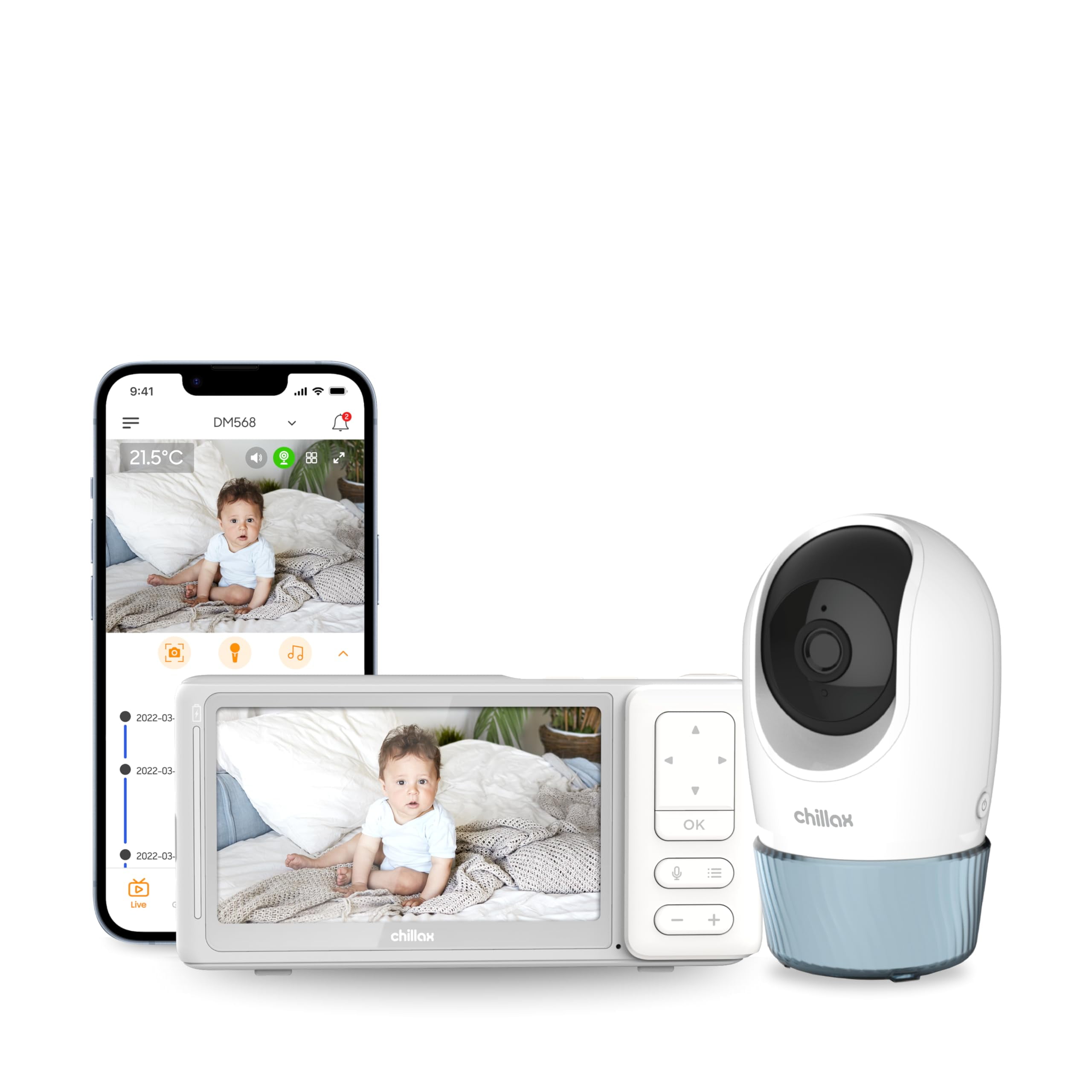 CHILLAX DM568 Video Baby Monitor – 2K QHD Baby Monitor with Camera and ...