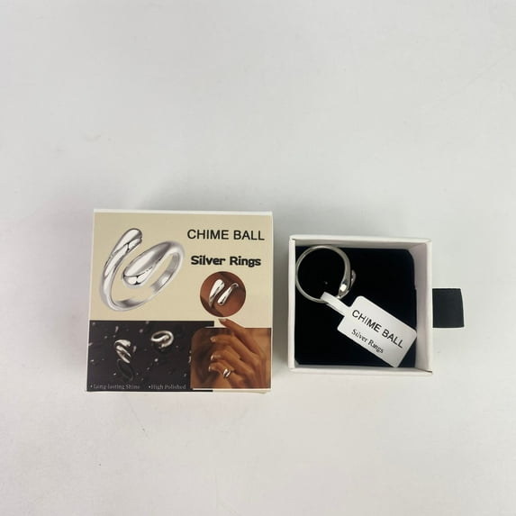 CHIME BALL Silver Rings,Non Tarnish Chunky Rings for Women, Statement ...