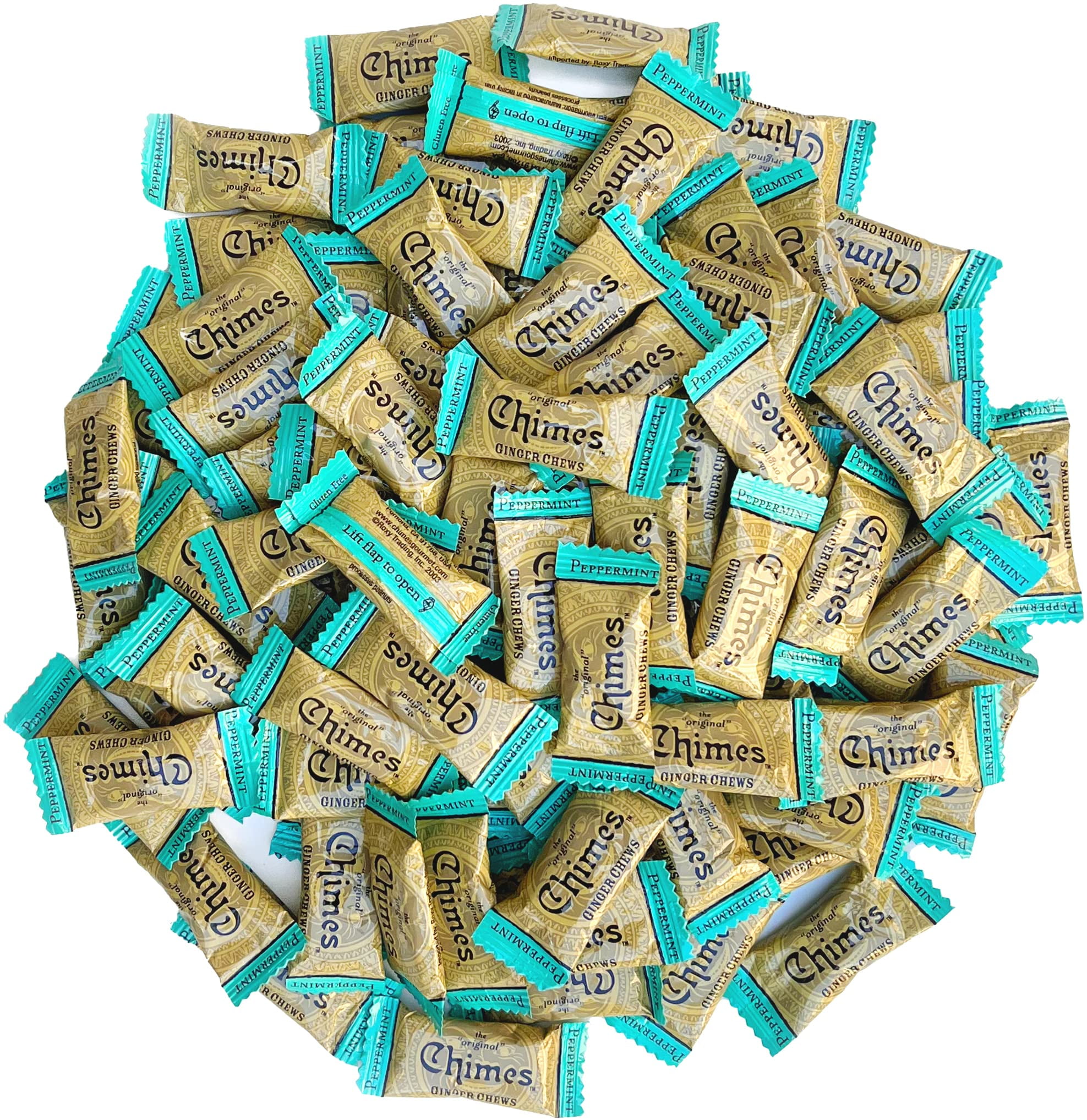 CHIMES PEPPERMINT Ginger Chews BCF26 (1-Pound 1 LB BAG) Premium Natural ...