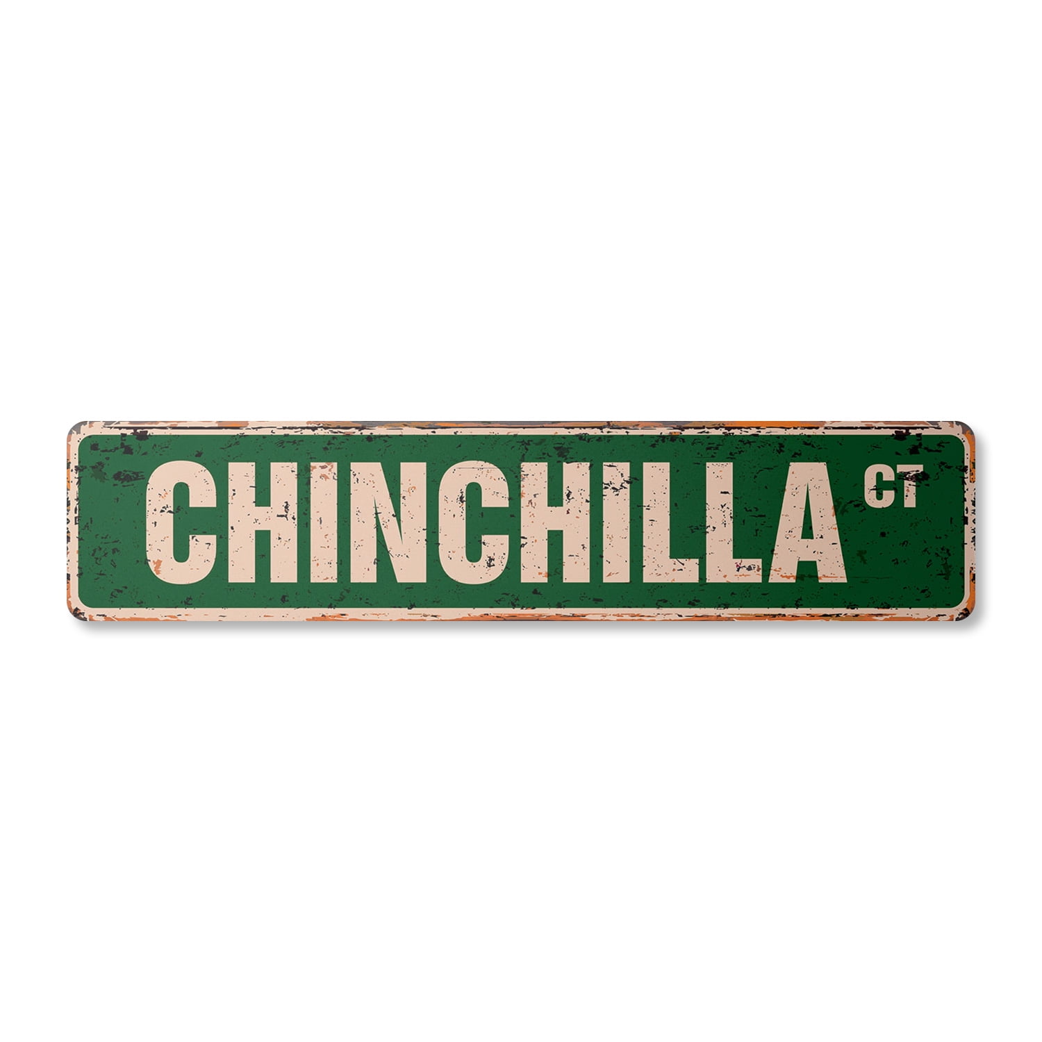 CHINCHILLA Vintage Aluminum Street Sign pet cage guinea pig Metal Sign ...