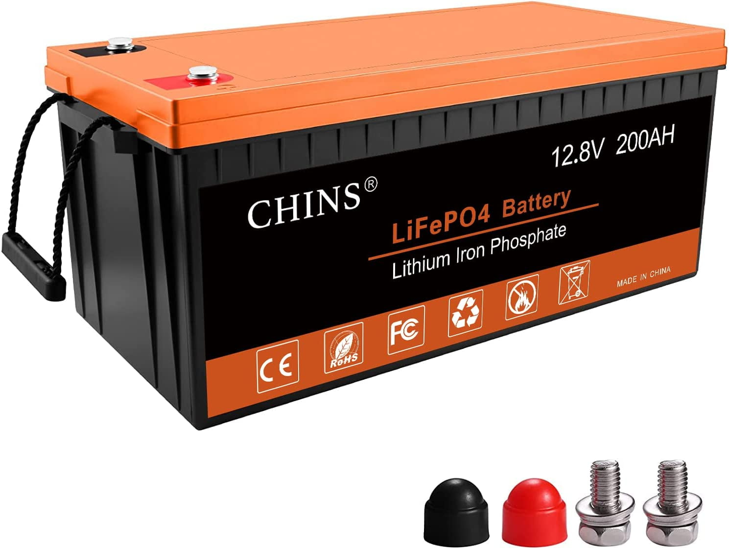 CHINS LiFePO4 12V 200Ah Lithium Iron Battery for Boat Fishing, Marine ...
