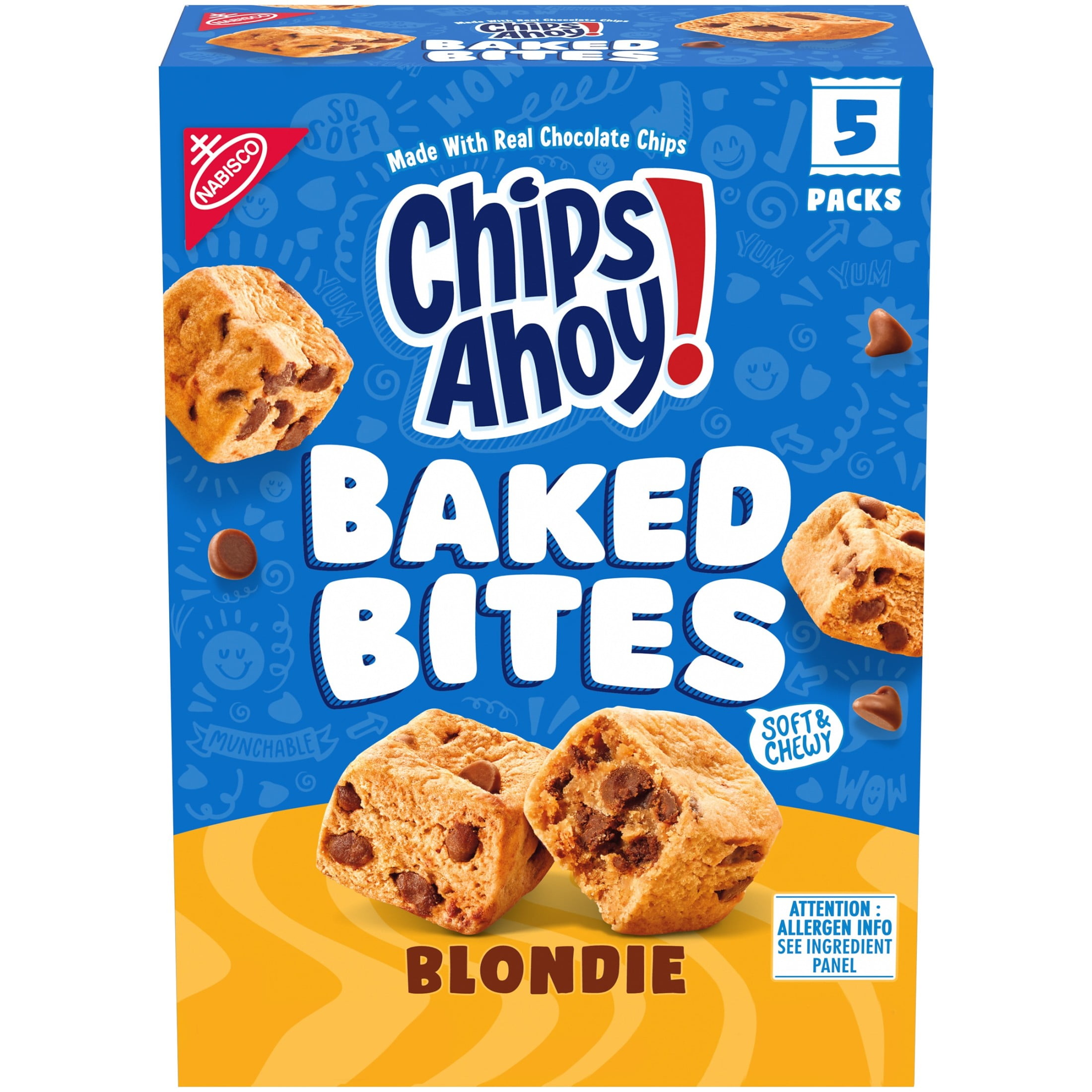 Chips Ahoy! Chocolate Chip Cake Bites Shelf Stable Baked Blondies Pack ...