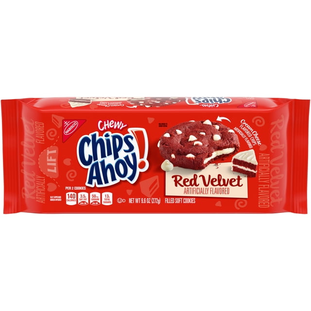 CHIPS AHOY! Chewy Red Velvet Cookie, Cream Cheese Flavored Chips, No ...