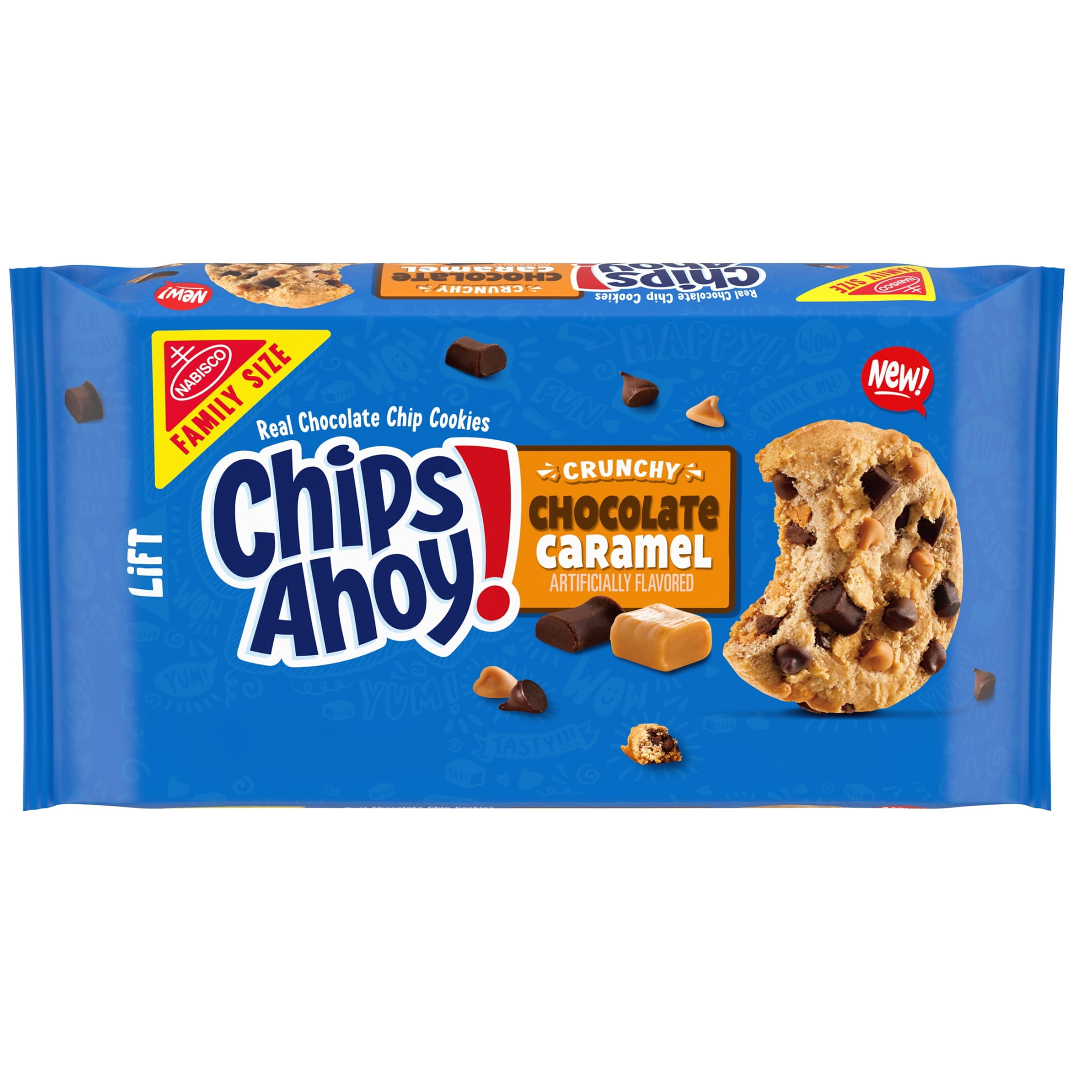 CHIPS AHOY! Crunchy Chocolate Caramel Chocolate Chip Cookies, Family ...