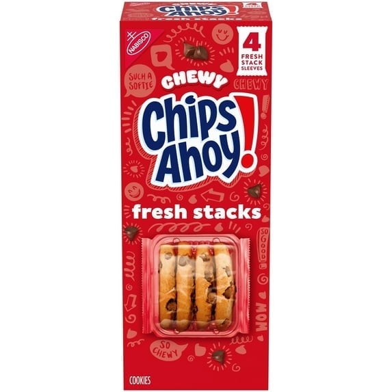 CHIPS AHOY! Fresh Stacks Chewy Chocolate Chip Cookies, Travel Snacks, 8 ...