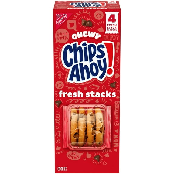CHIPS AHOY! Fresh Stacks Chewy Chocolate Chip Cookies, Travel Snacks, 8 ...
