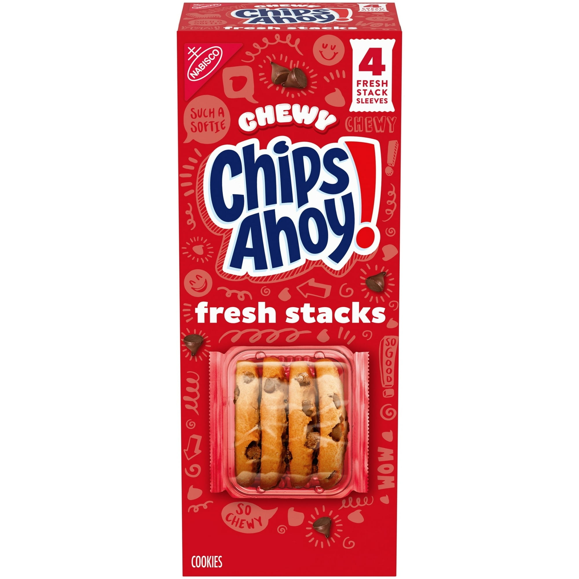 CHIPS AHOY! Fresh Stacks Chewy Chocolate Chip Cookies, Travel Snacks, 8 ...