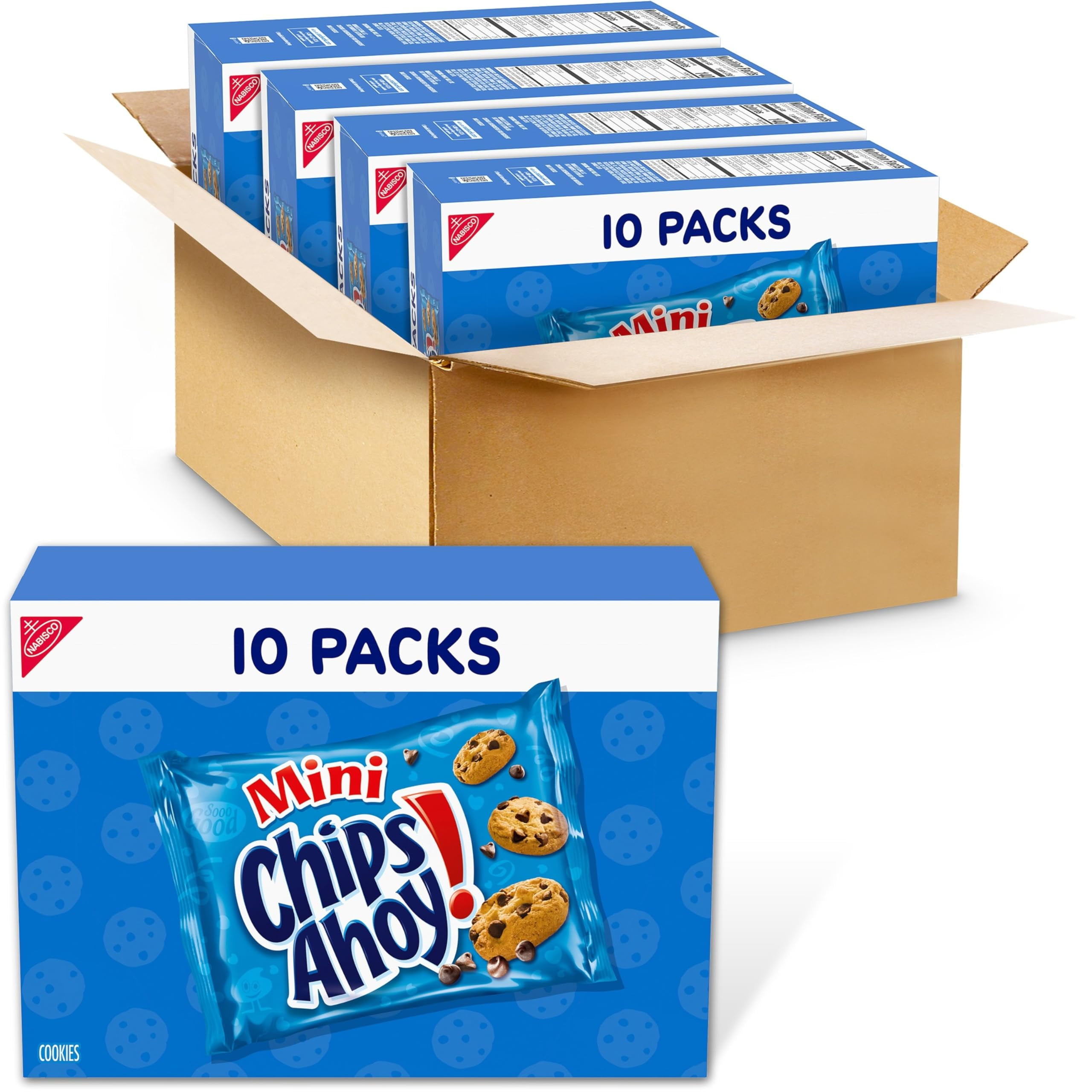 CHIPS AHOY! Mini Original Chocolate Chip Cookies, 40 Snack Packs (4 ...