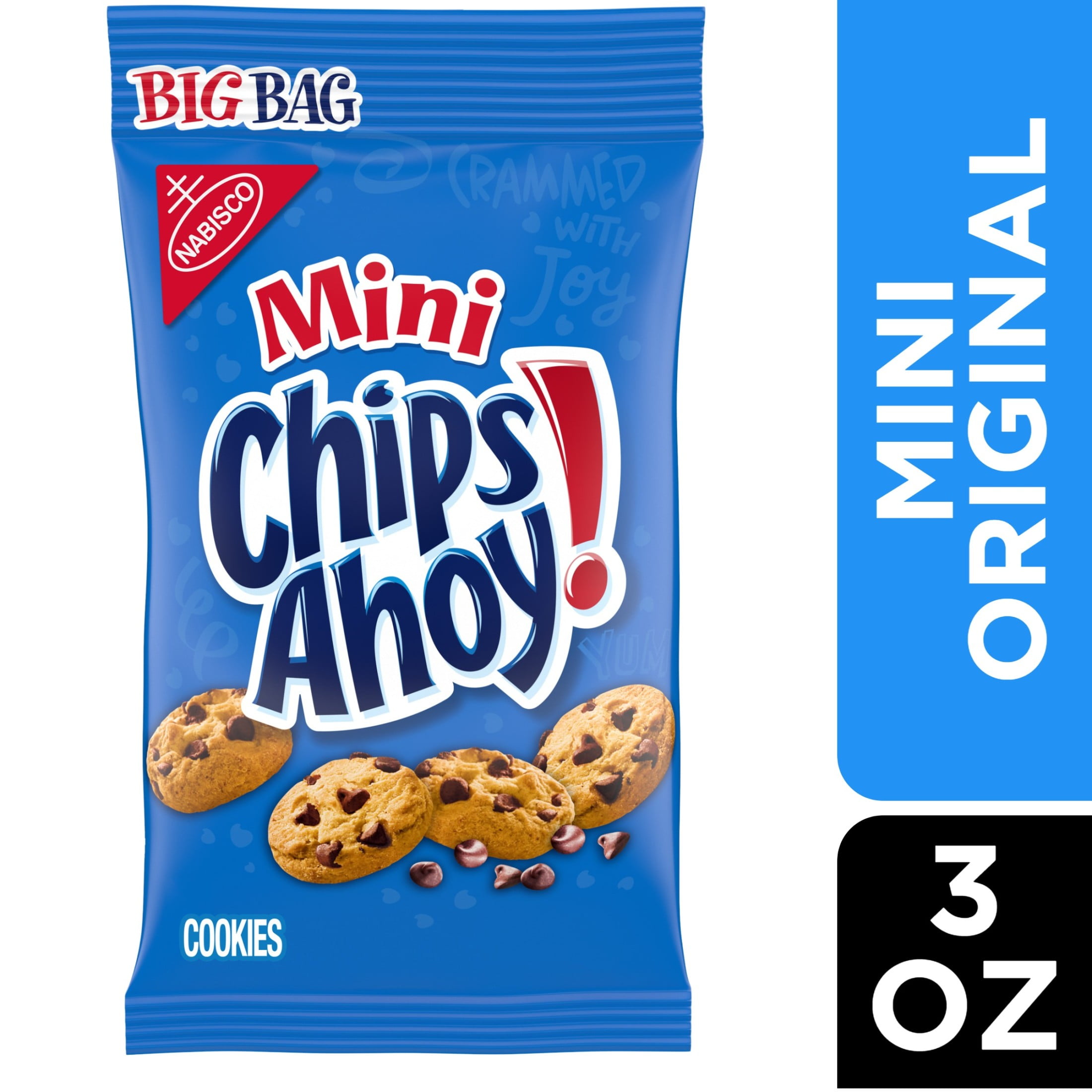 CHIPS AHOY! Mini Original Chocolate Chip Cookies, Big Bag, 3 oz ...