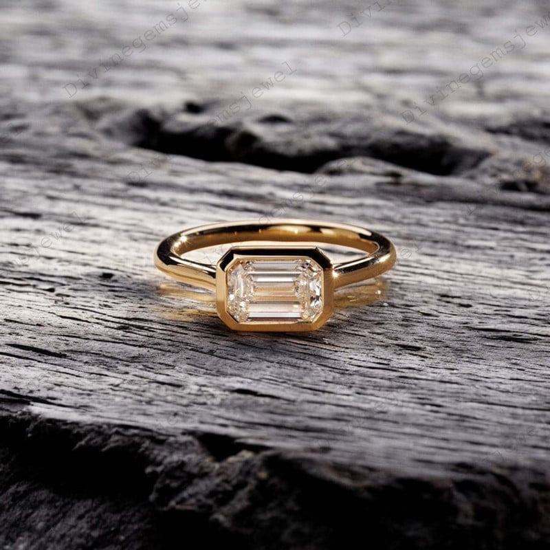 CHIRAGEMSJEWEL 3x6 MM / Radiant Cut Moissanite Solitaire Bezel Set ...