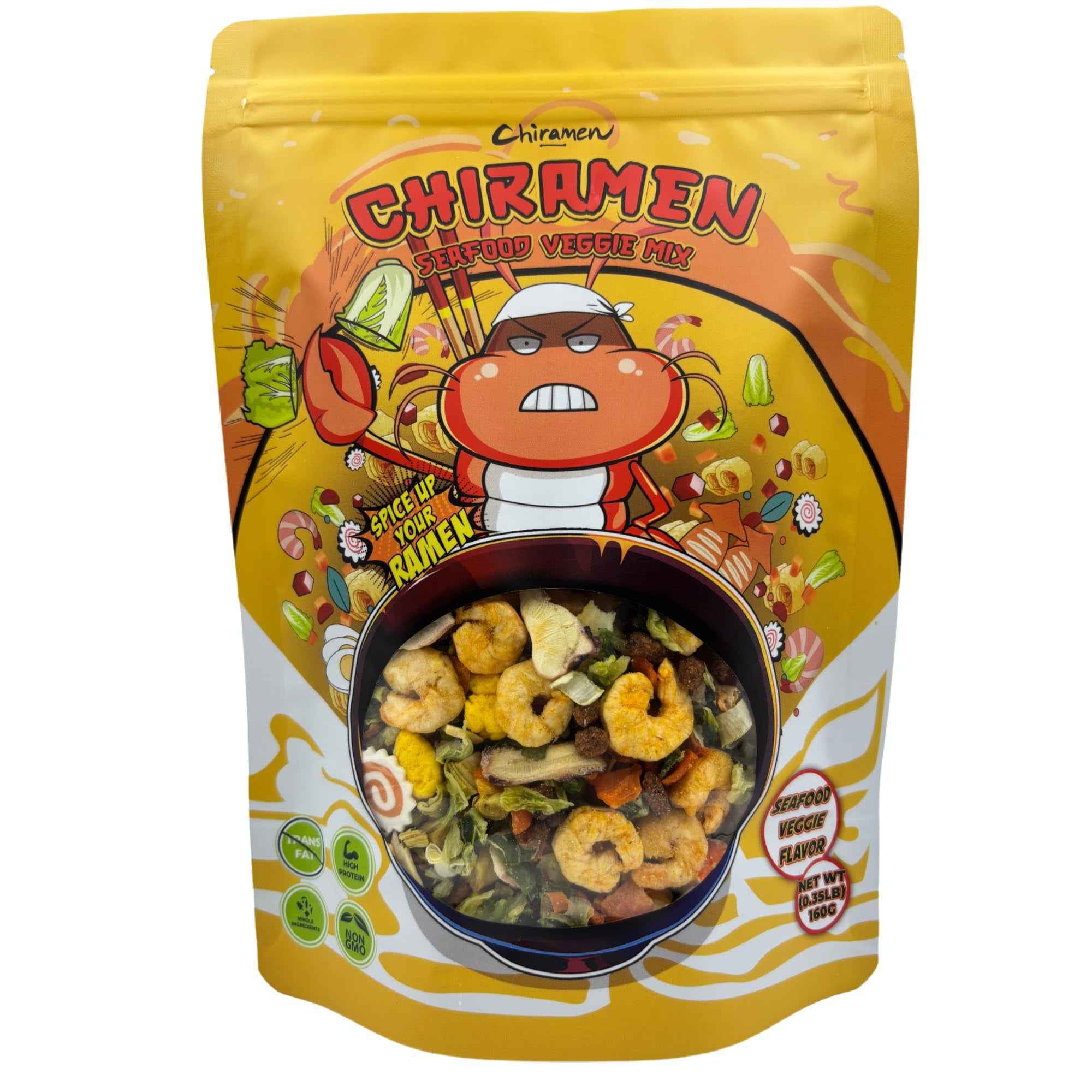 CHIRAMEN Seafood Veggie Mix BDF32 Dried Ramen Toppings, Shrimp ...