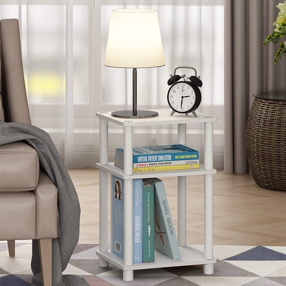 CHISHZL-JUST Side Table, 3-Tier End Table, Open Shelves Night Stand ...