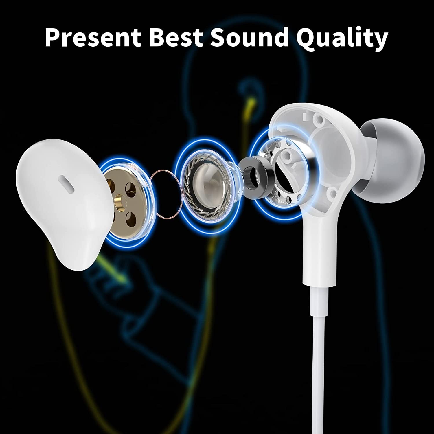 CHISHZL-Wired Earbuds in-Ear Headphones for Laptop/PC, Noise Isolation ...