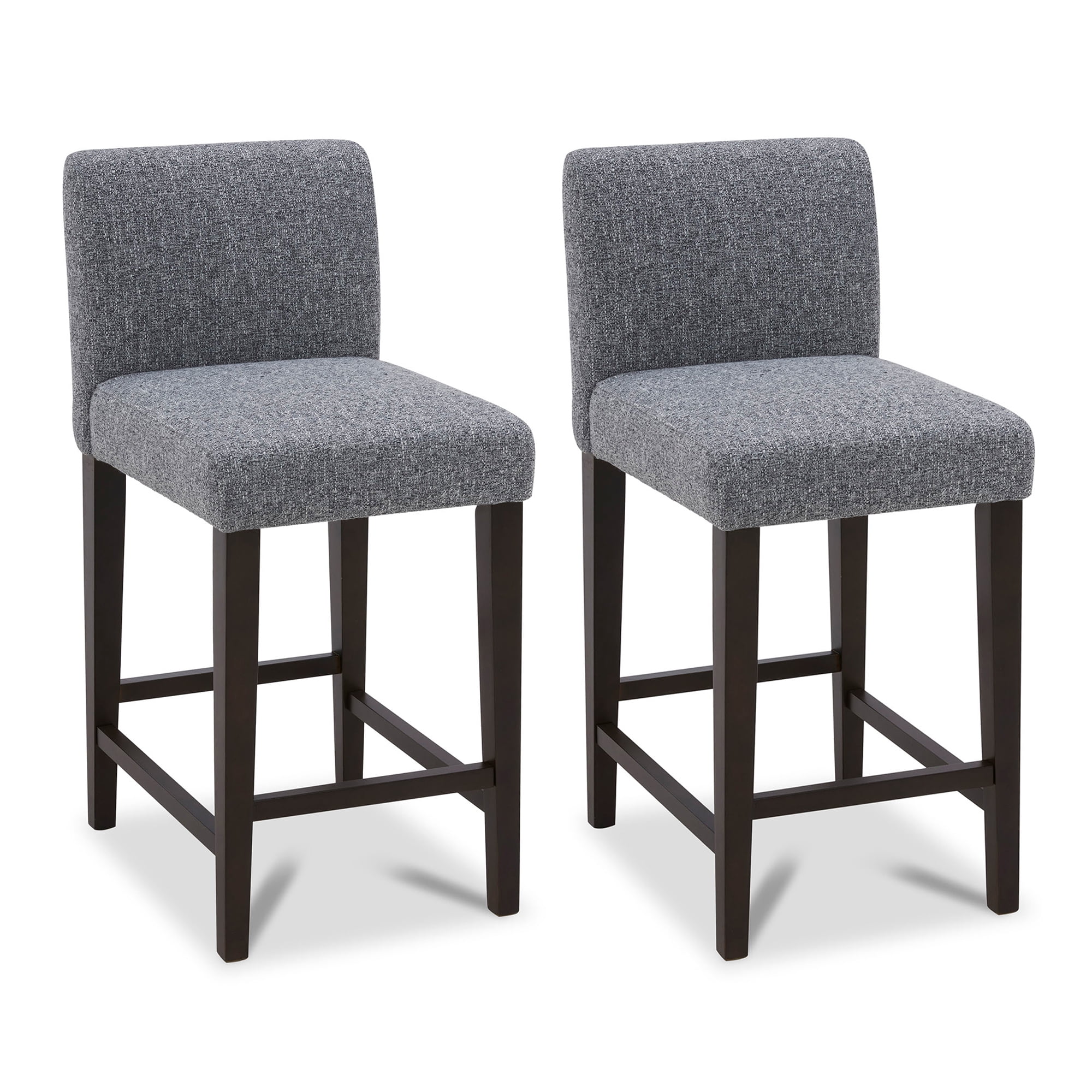 CHITA 25 inch Bar Stools Set of 2, Fabric in Dark Gray - Walmart.com