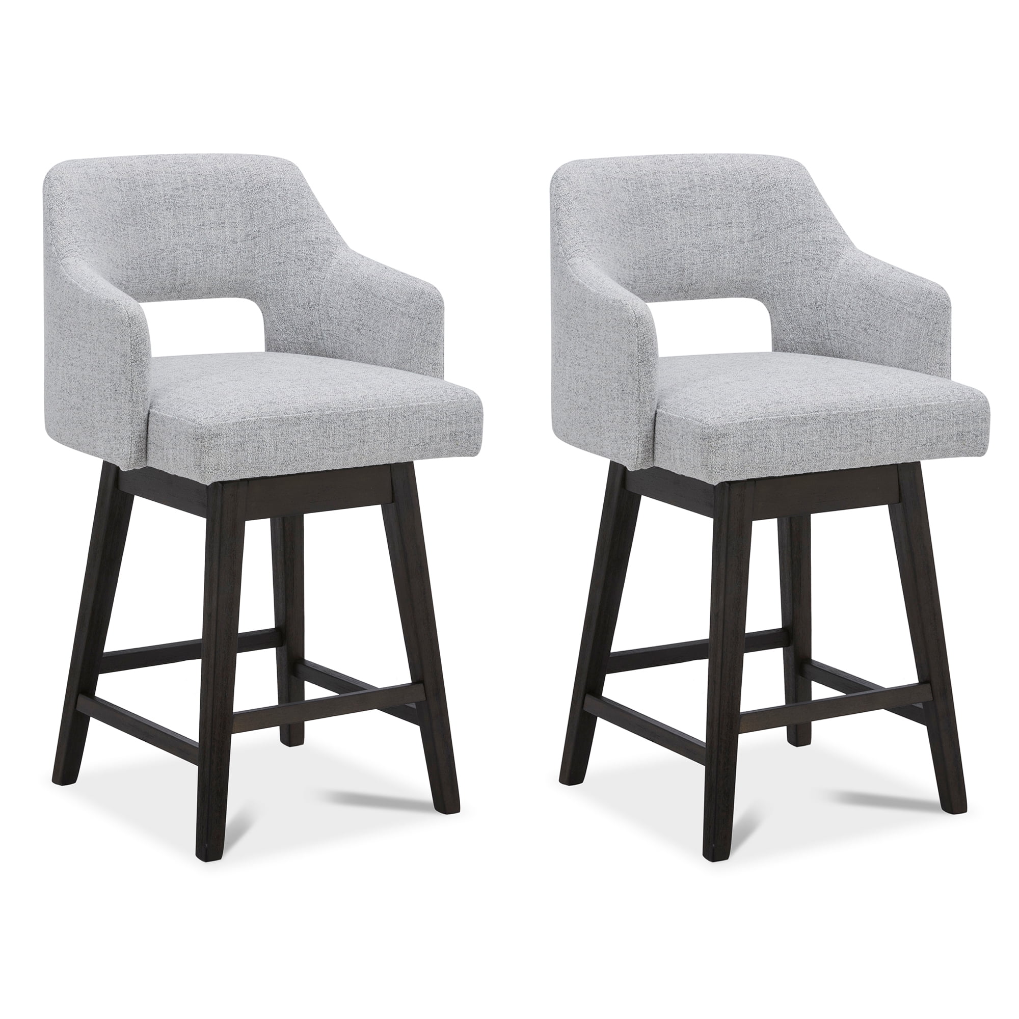 CHITA 26 in Swivel Counter Bar Stools Set of 2 with Open Contoured Back ...