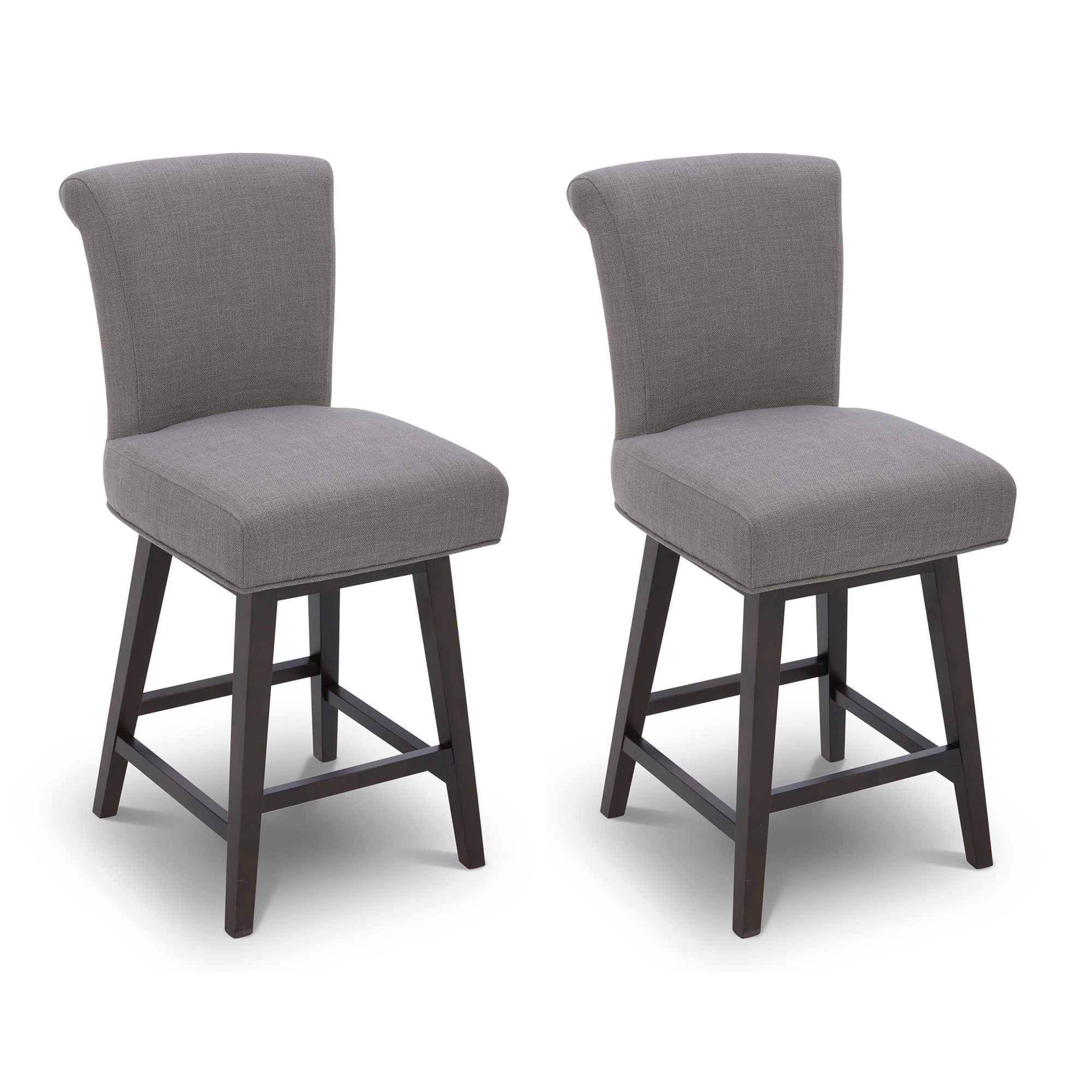 Modern CHITA 26in Faux Upholstered Swivel Counter Bar Stools with Back ...