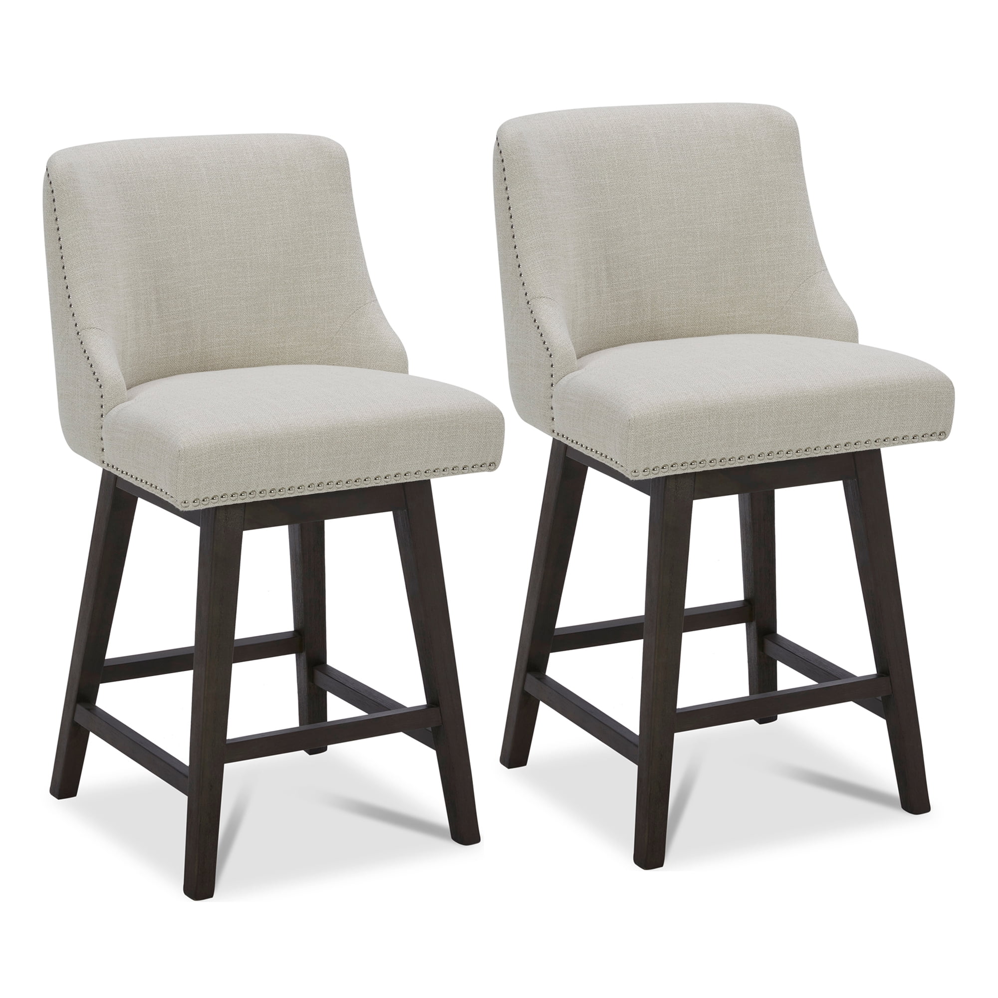 CHITA 26 inch Fabric Swivel Upholstered Counter Height Bar Stools with ...