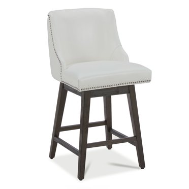 White Counter Height Bar Stools Set of 2,27 Inch Seat Height with Back ...