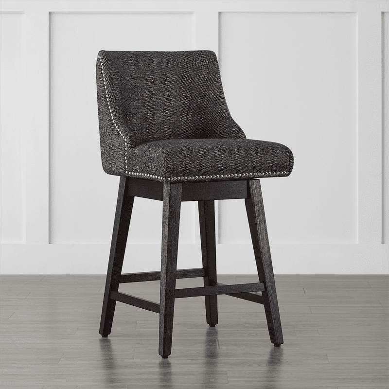 CHITA 26 inch Swivel Upholstered Counter Height Bar Stools with Full ...