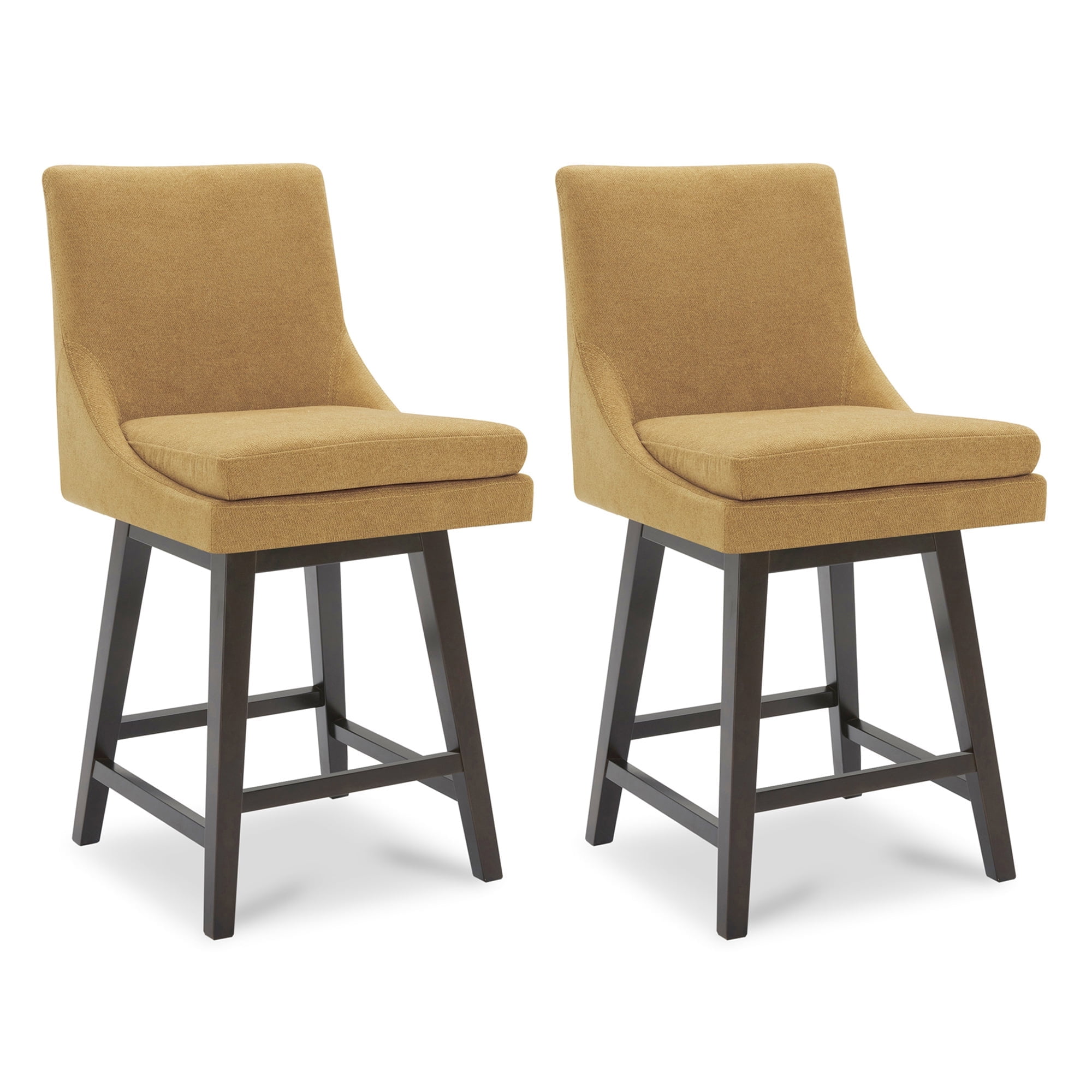 CHITA 26inch Modern Bar Stools with Swivel, Upholstered Fabric, Wood ...