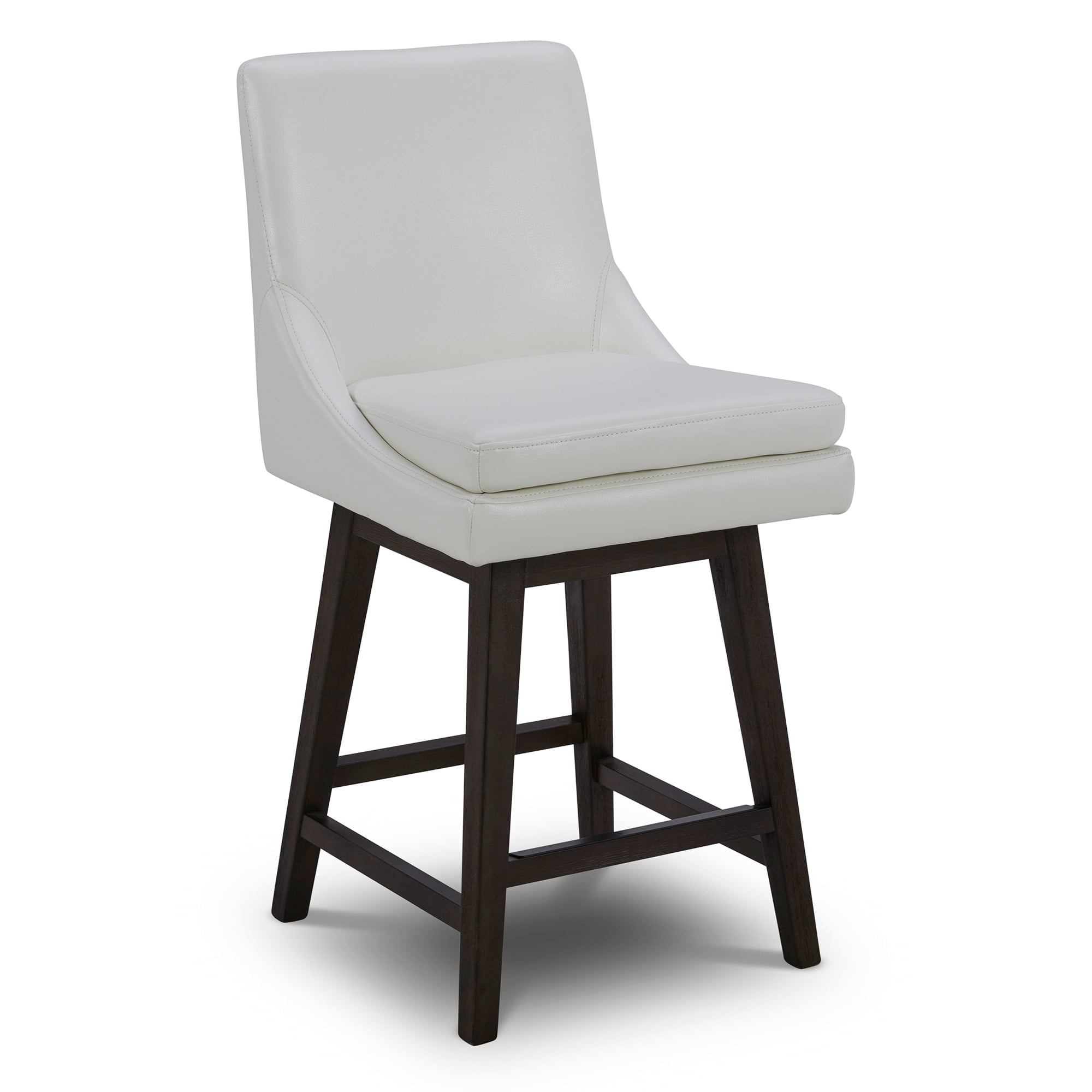 CHITA 26 inch Upholstered Swivel Faux Leather Counter Bar Stools with ...