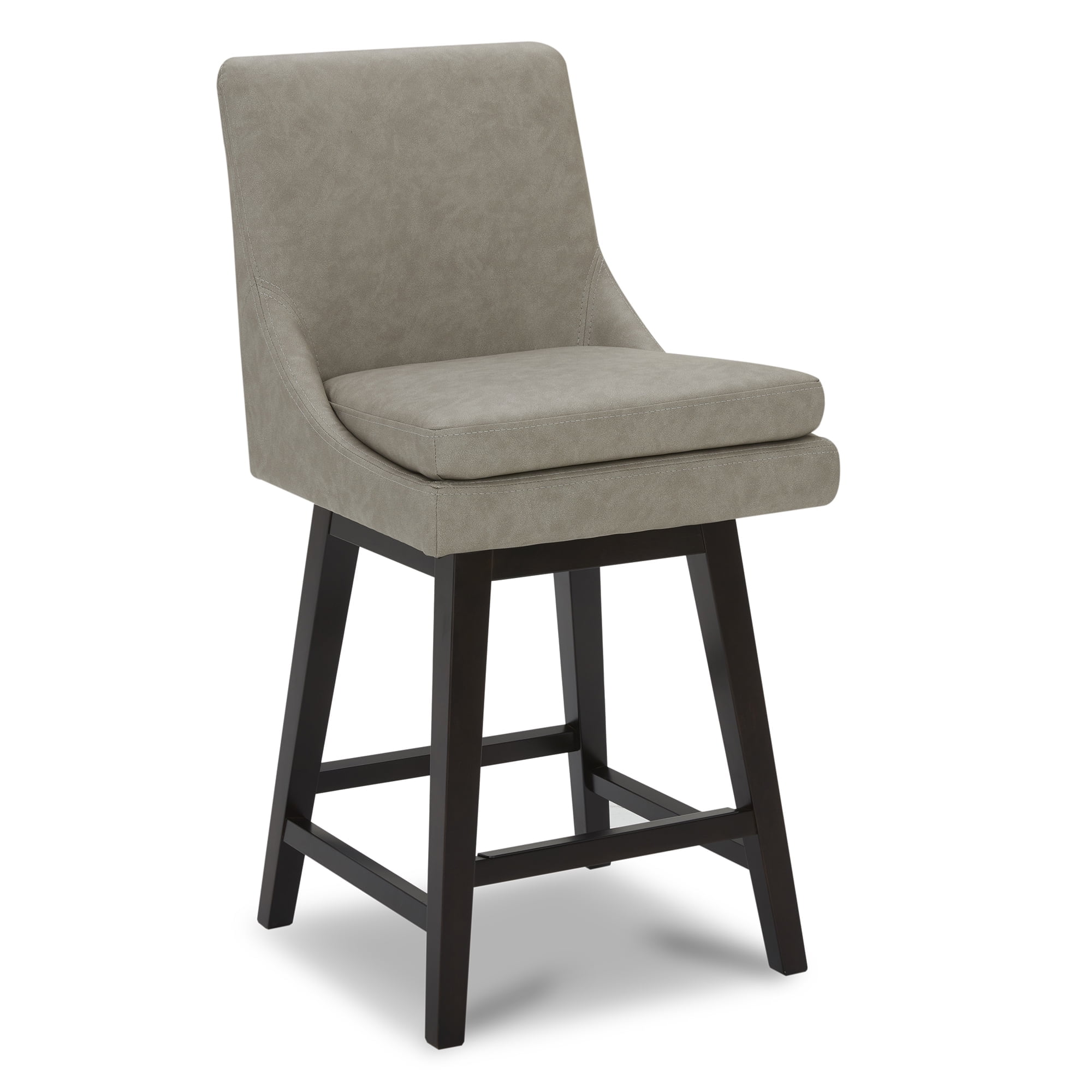 CHITA Modern 26 inch Swivel Bar Stools, Upholstered Faux Leather, Wood ...