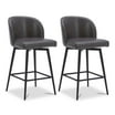 CHITA 27 inch Counter Height Swivel Bar Stools, Set of 2, Saddle Brown ...