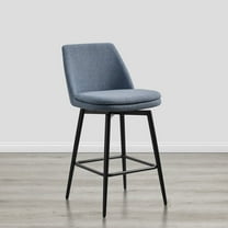 CHITA 26 in Swivel Upholstered Counter Bar Stool Set of 2, Wood Legs ...